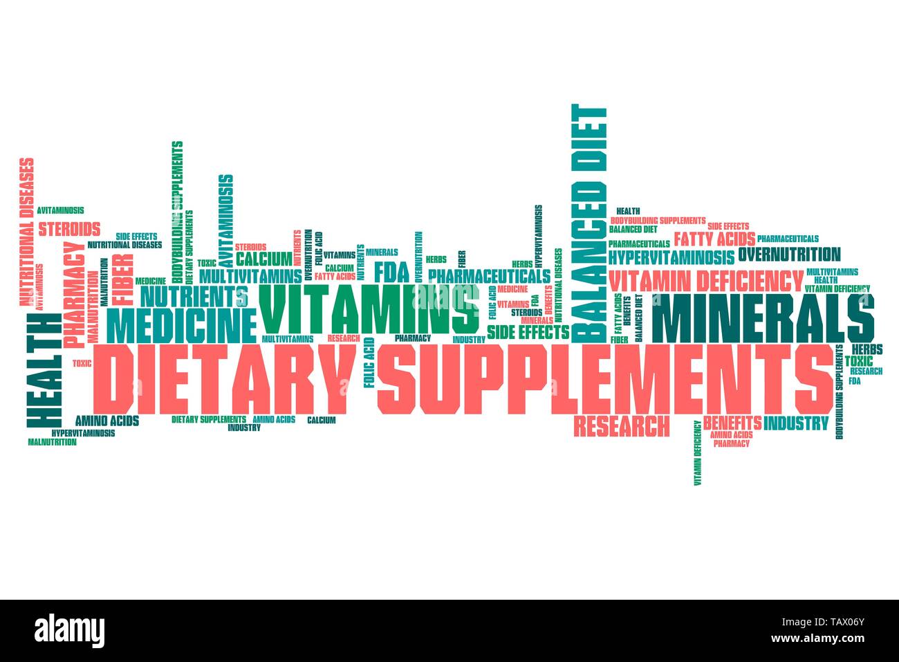 Dietary supplements concepts word cloud illustration. Word collage concept Stock Photo - Alamy