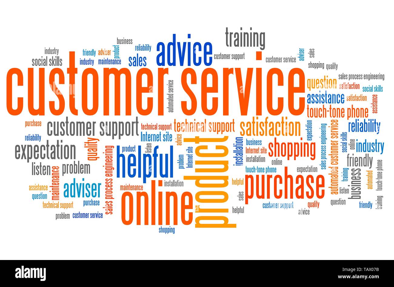 Customer service marketing issues and concepts tag cloud illustration ...