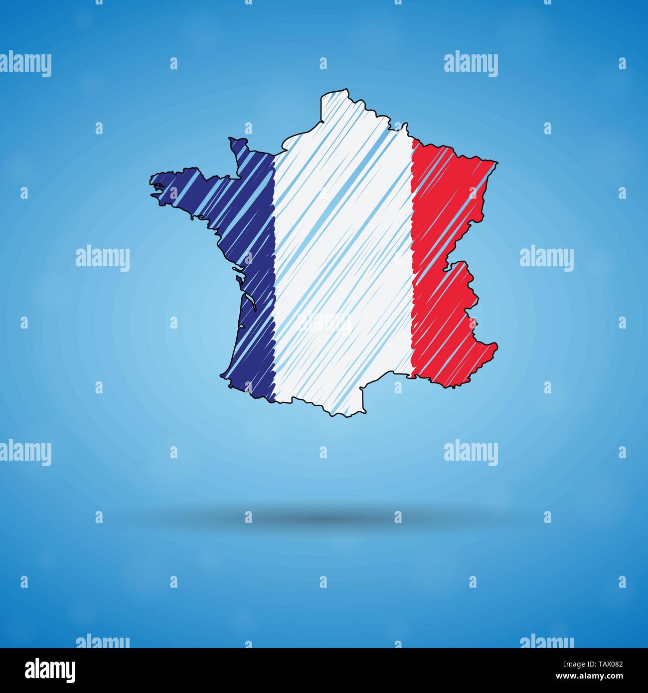 Scribble map of France. Sketch Country map for infographic, brochures ...