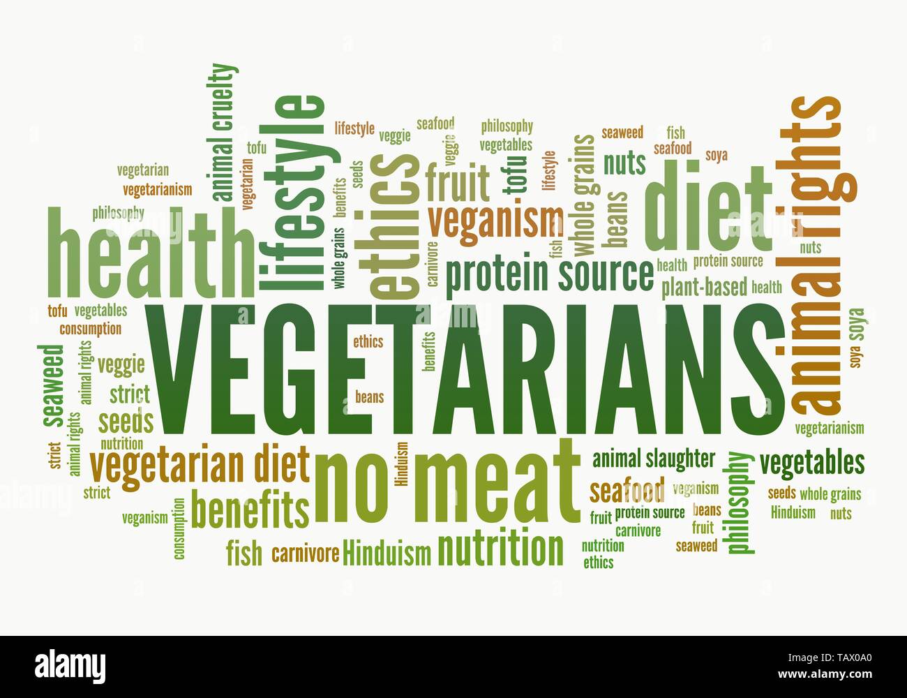 Vegetarians - diet and ethics concept. Word cloud sign Stock Photo - Alamy
