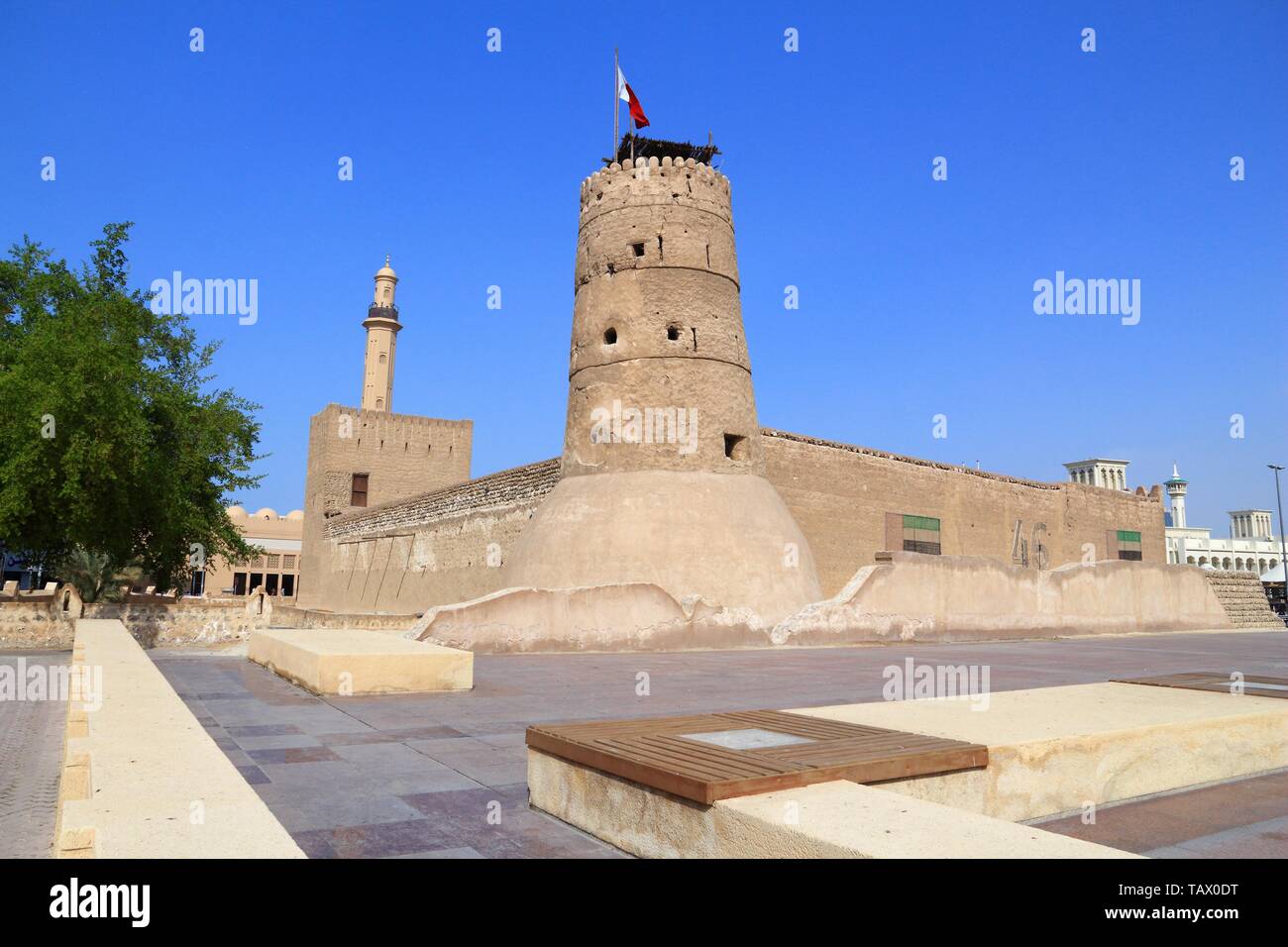 Dubai landmark - oldest building in Dubai, Al Fahidi Fort Stock Photo ...