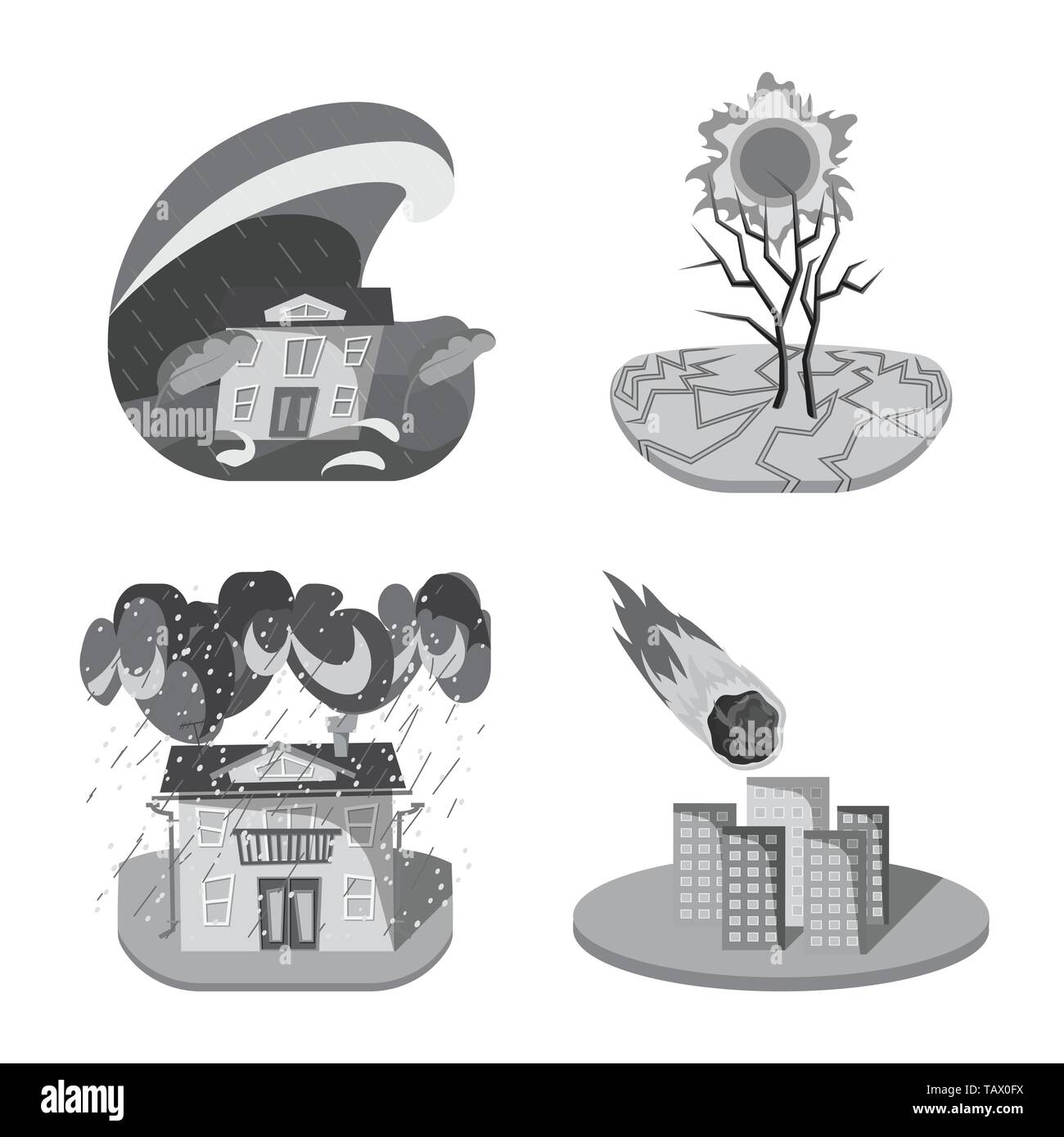 Vector design of nature and apocalypse icon. Set of nature and ...