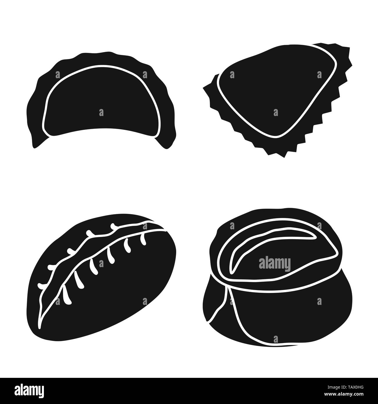 Vector illustration of cuisine and appetizer logo. Collection of ...