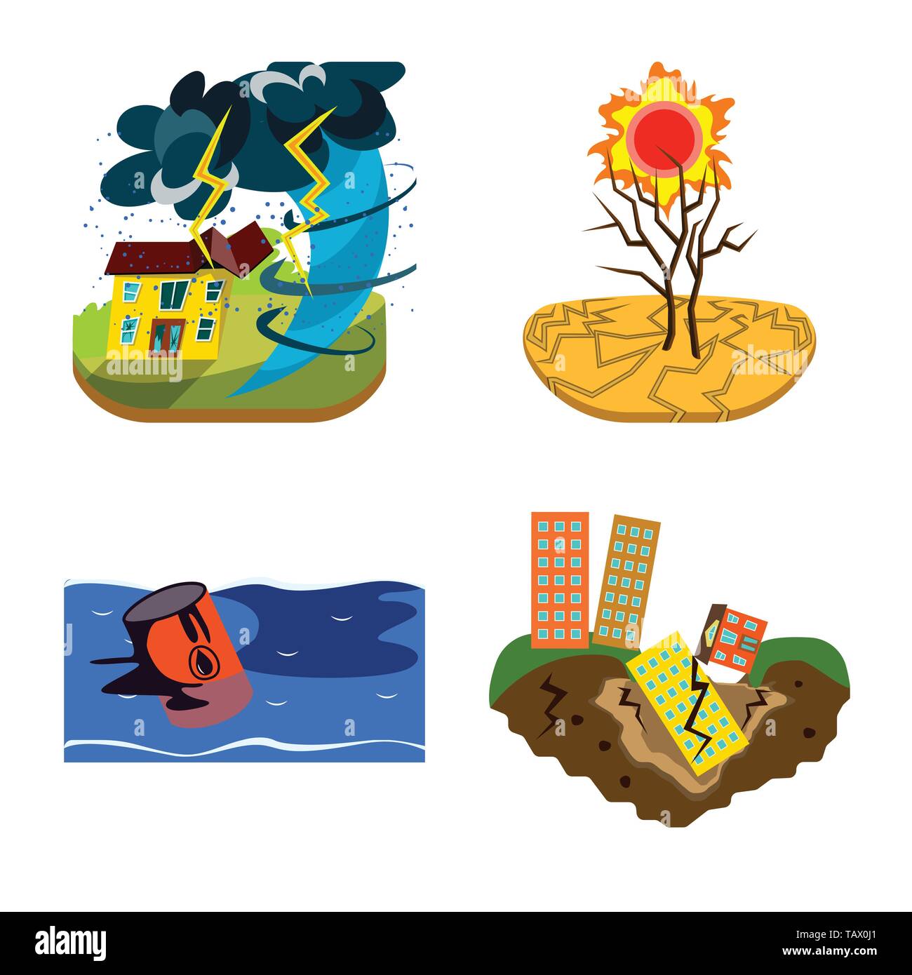 Vector design of cataclysm and disaster icon. Collection of cataclysm ...