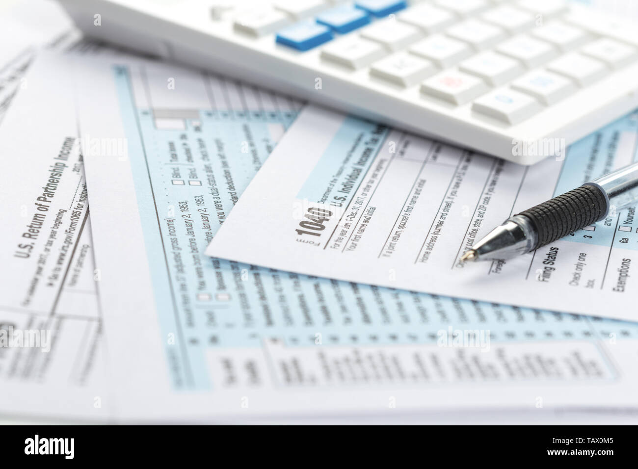 Tax forms, close up Stock Photo - Alamy