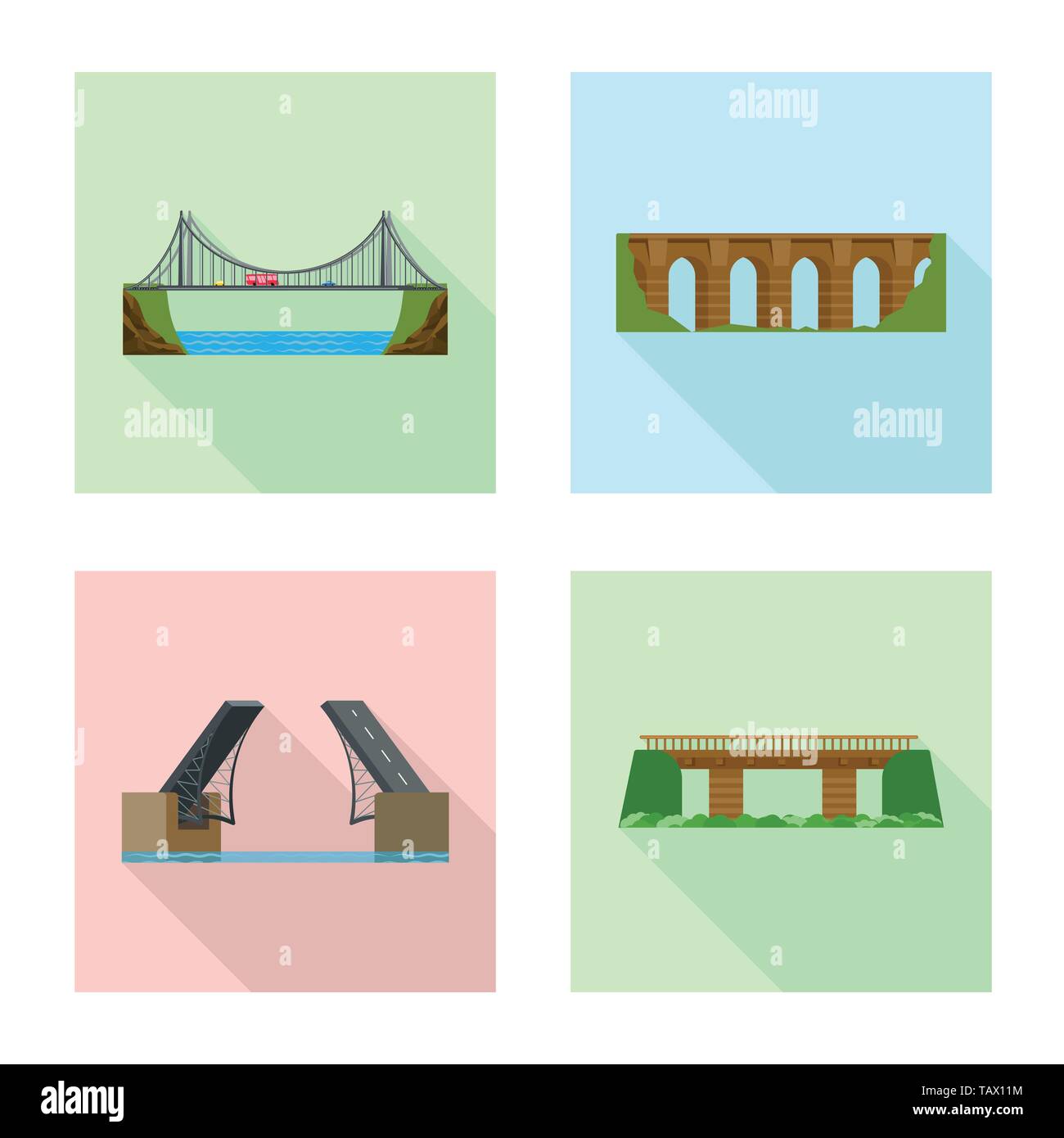 Vector illustration of bridgework and bridge logo. Collection of ...