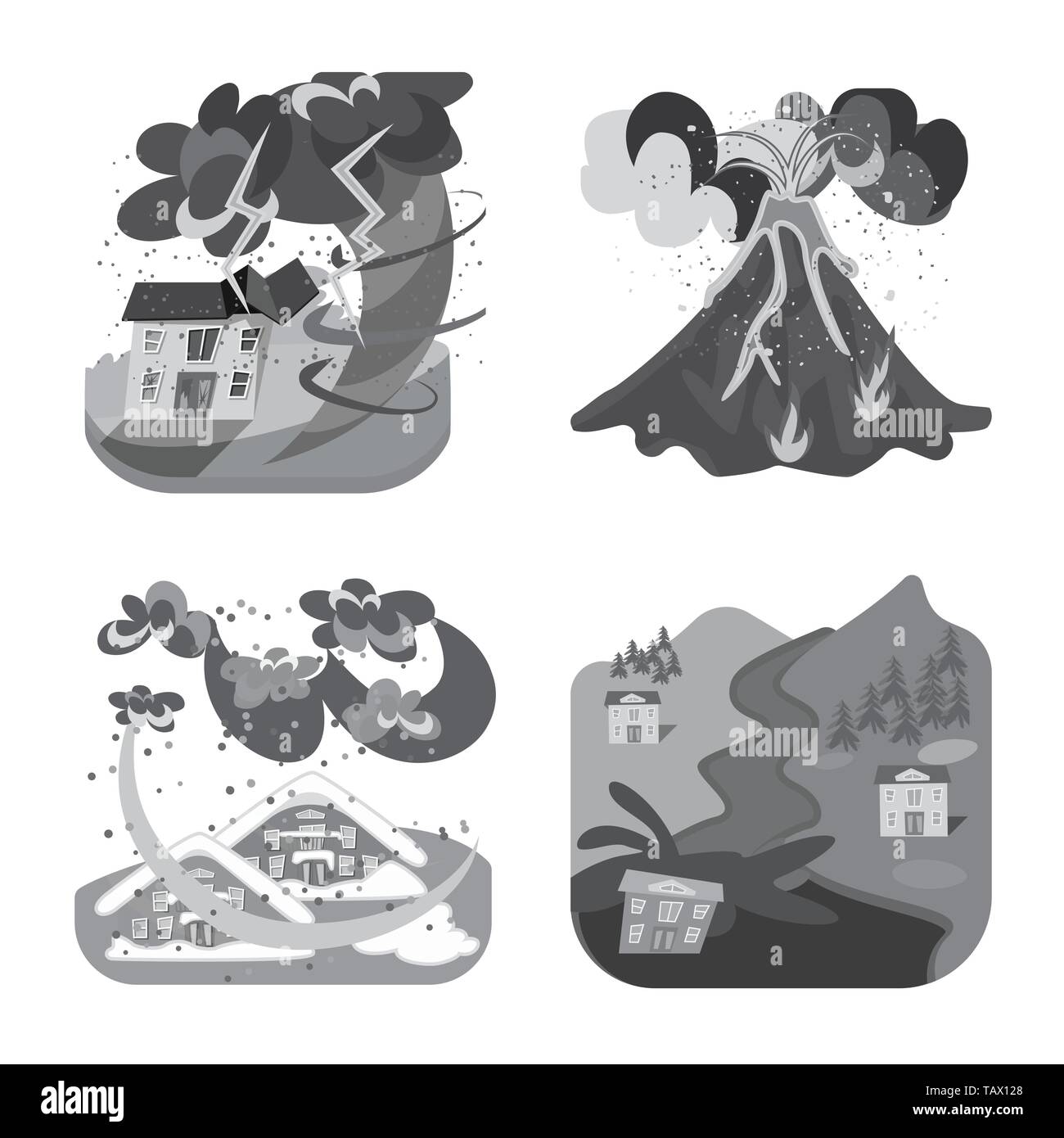 Vector design of nature and apocalypse logo. Set of nature and ...