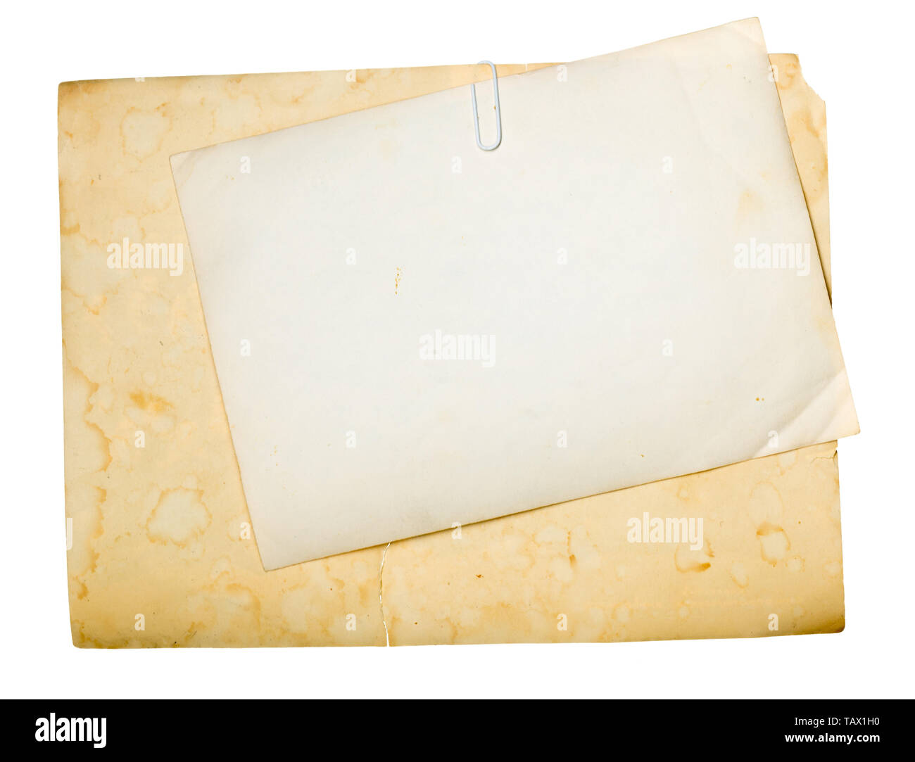 Old paper on white background Stock Photo - Alamy