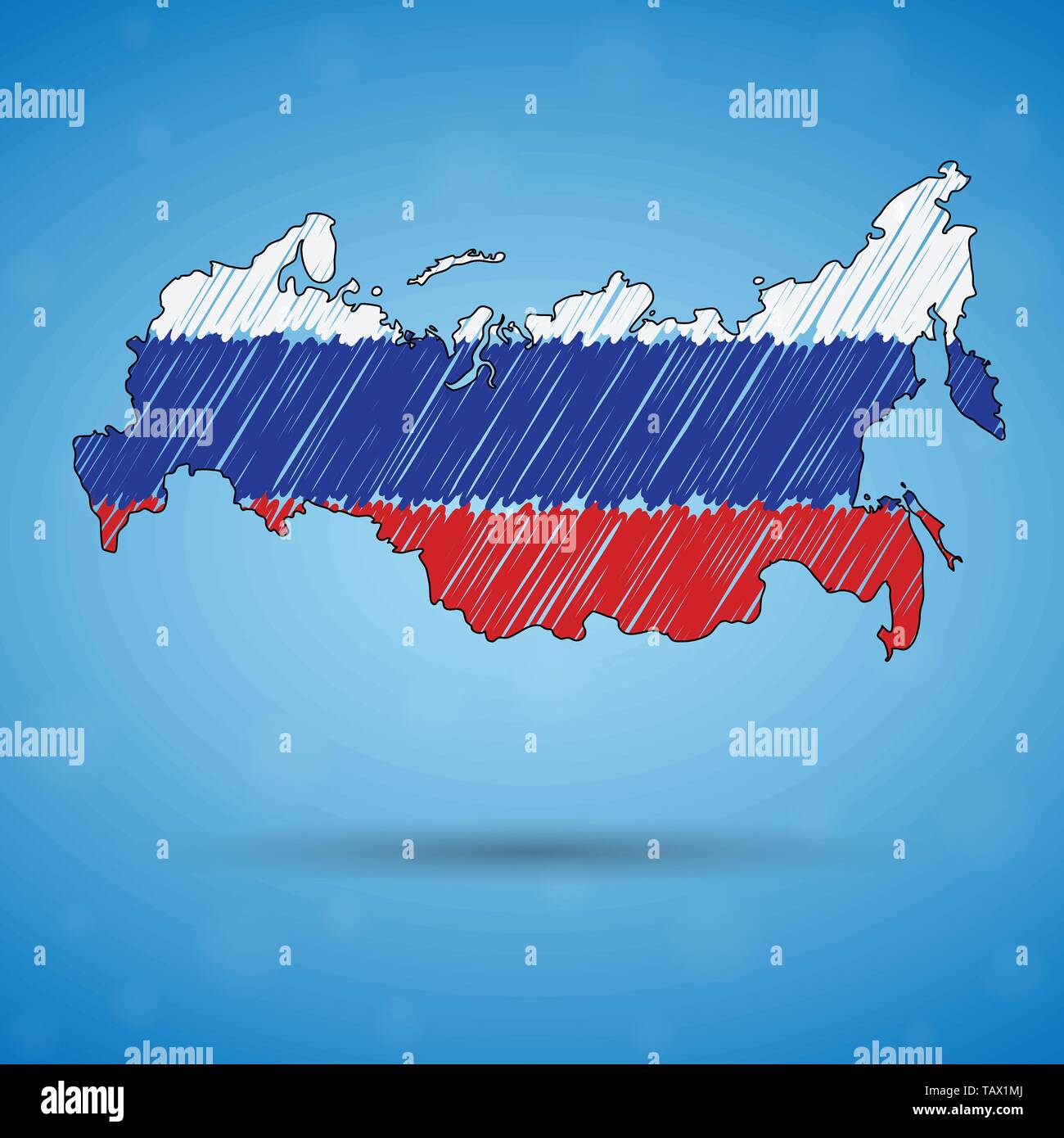 Scribble map of Russia. Sketch Country map for infographic, brochures and presentations ...