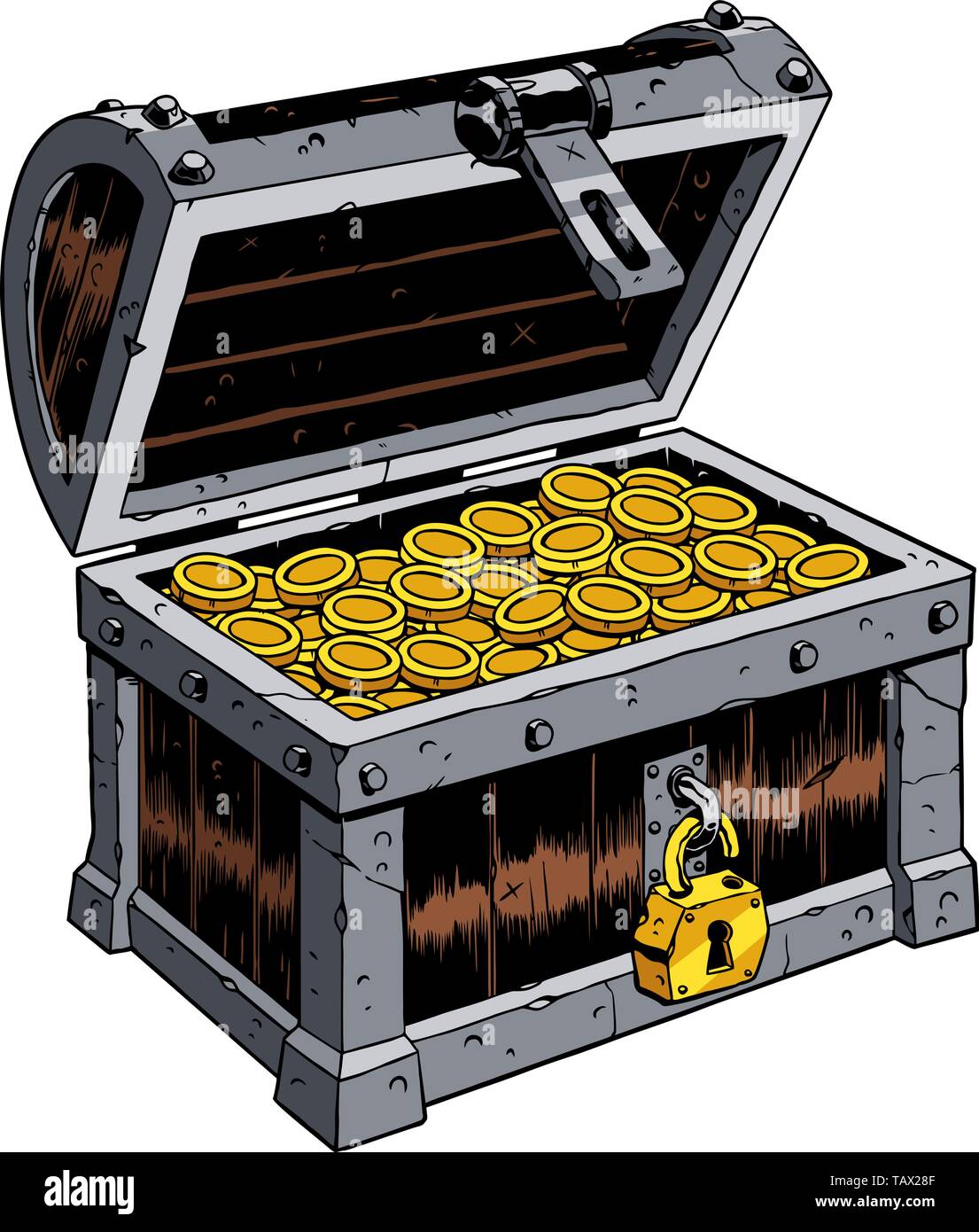 Antique chest full wealth Stock Vector Images - Alamy
