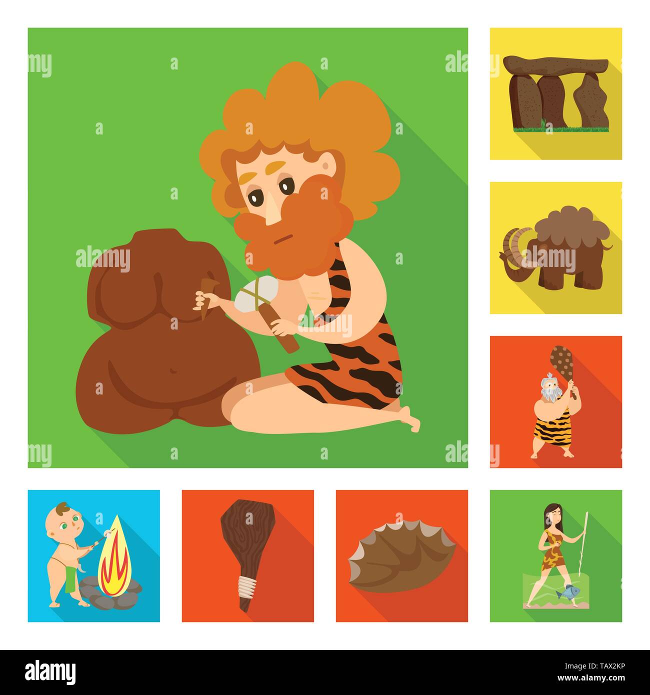 Vector design of evolution and prehistory logo. Set of evolution and ...