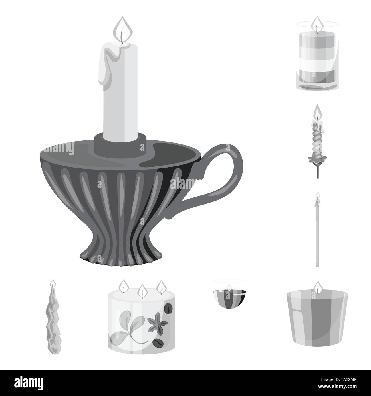 Vector design of paraffin and fire icon. Set of paraffin and decoration ...