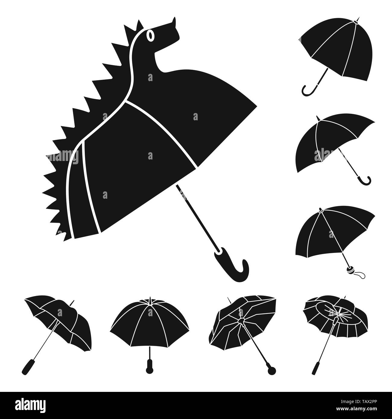 Vector illustration of weather and rainy sign. Collection of weather ...