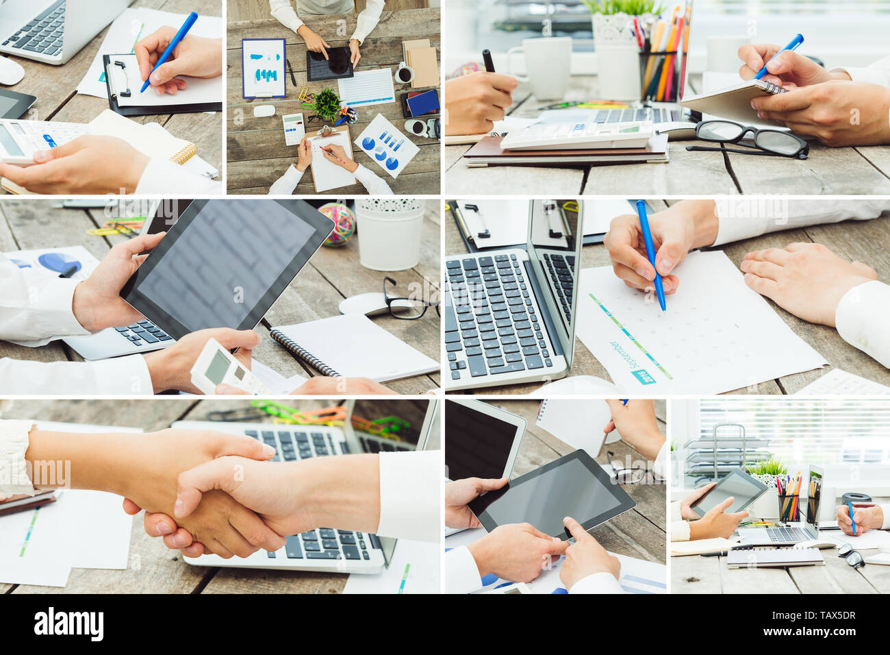 business collage, teamwork Stock Photo - Alamy