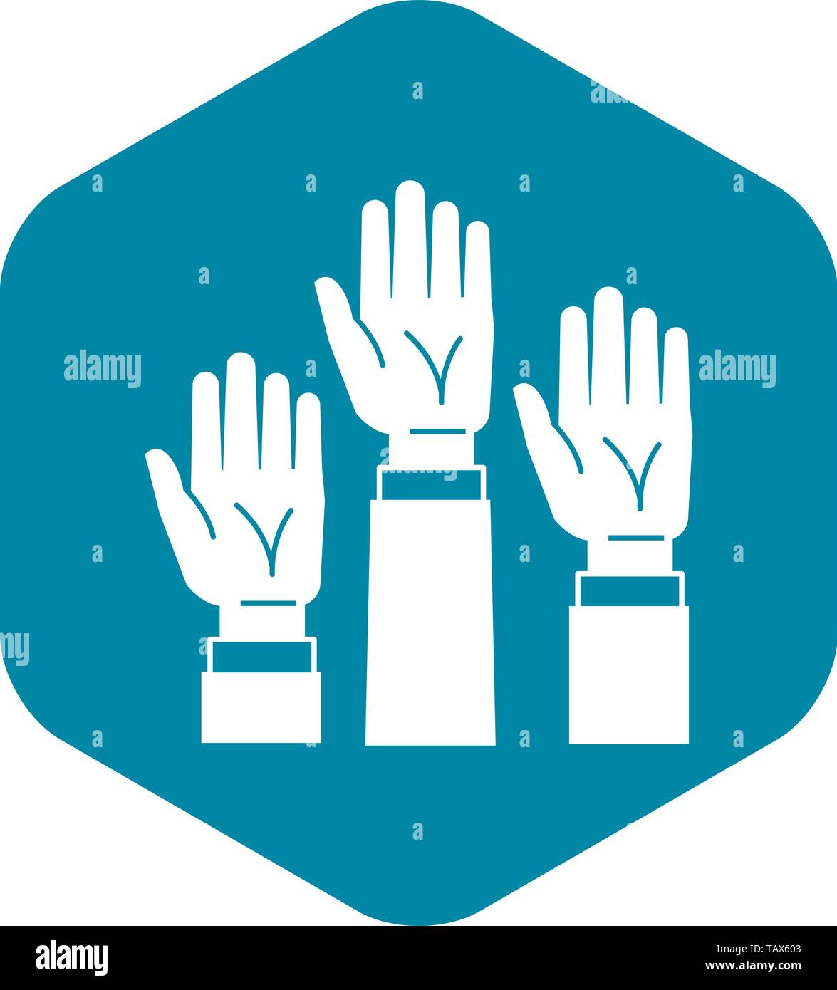 Hands up icon, simple style Stock Vector Image & Art - Alamy