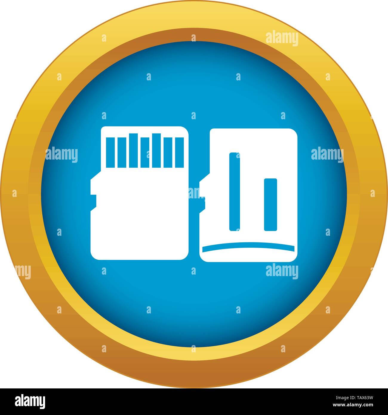 Both sides of SD memory card icon blue vector isolated Stock Vector ...