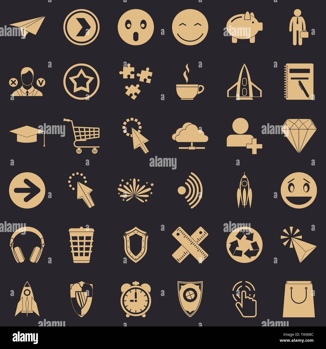 Computer pictogram icons set, simple style Stock Vector Image & Art - Alamy