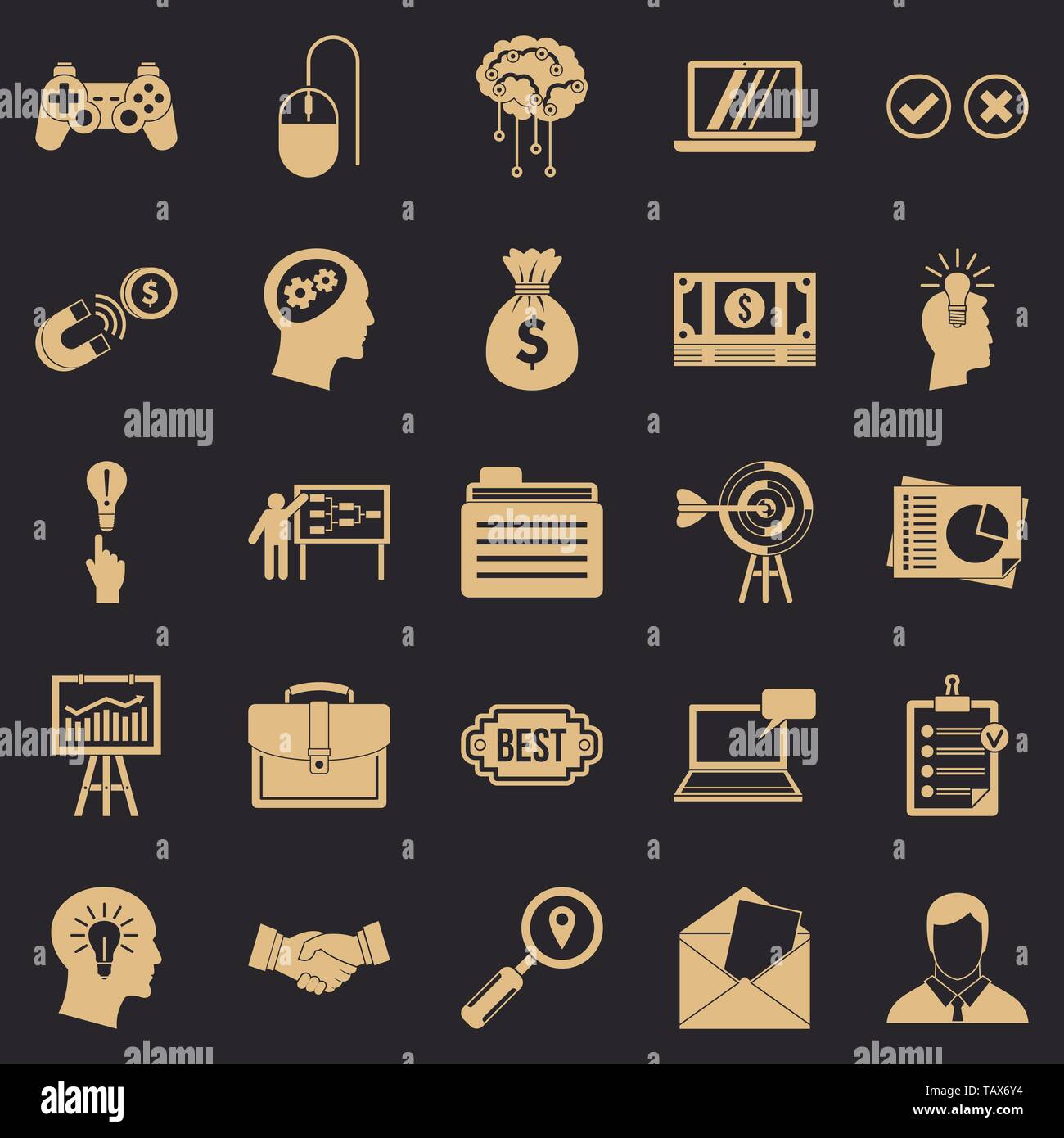 Creating game icons set, simple style Stock Vector Image & Art - Alamy