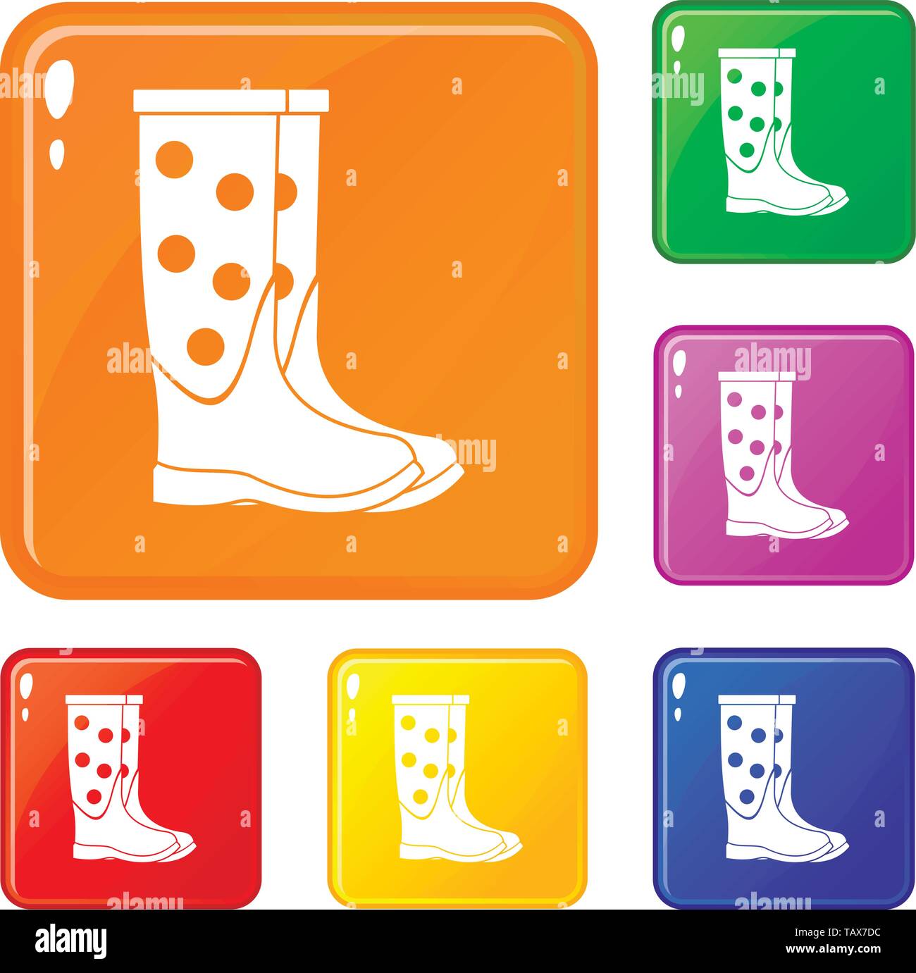 Rubber boots icons set vector color Stock Vector Image & Art - Alamy