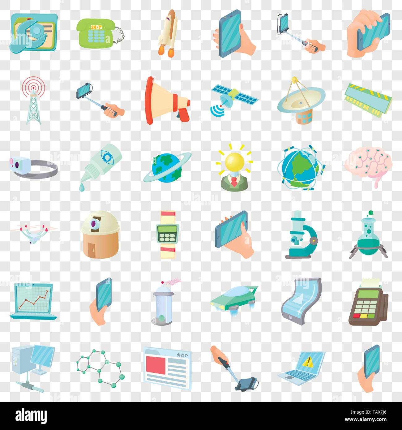 Connection icons set, cartoon style Stock Vector Image & Art - Alamy