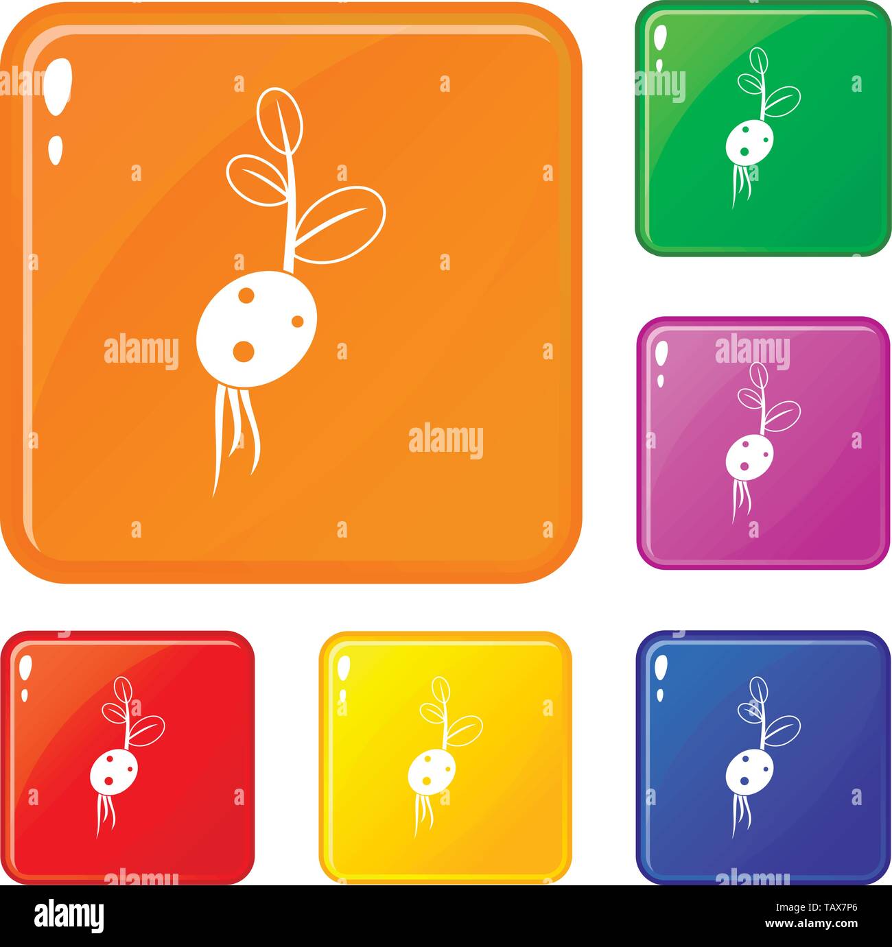 Potato sprout from the root icons set vector color Stock Vector Image ...
