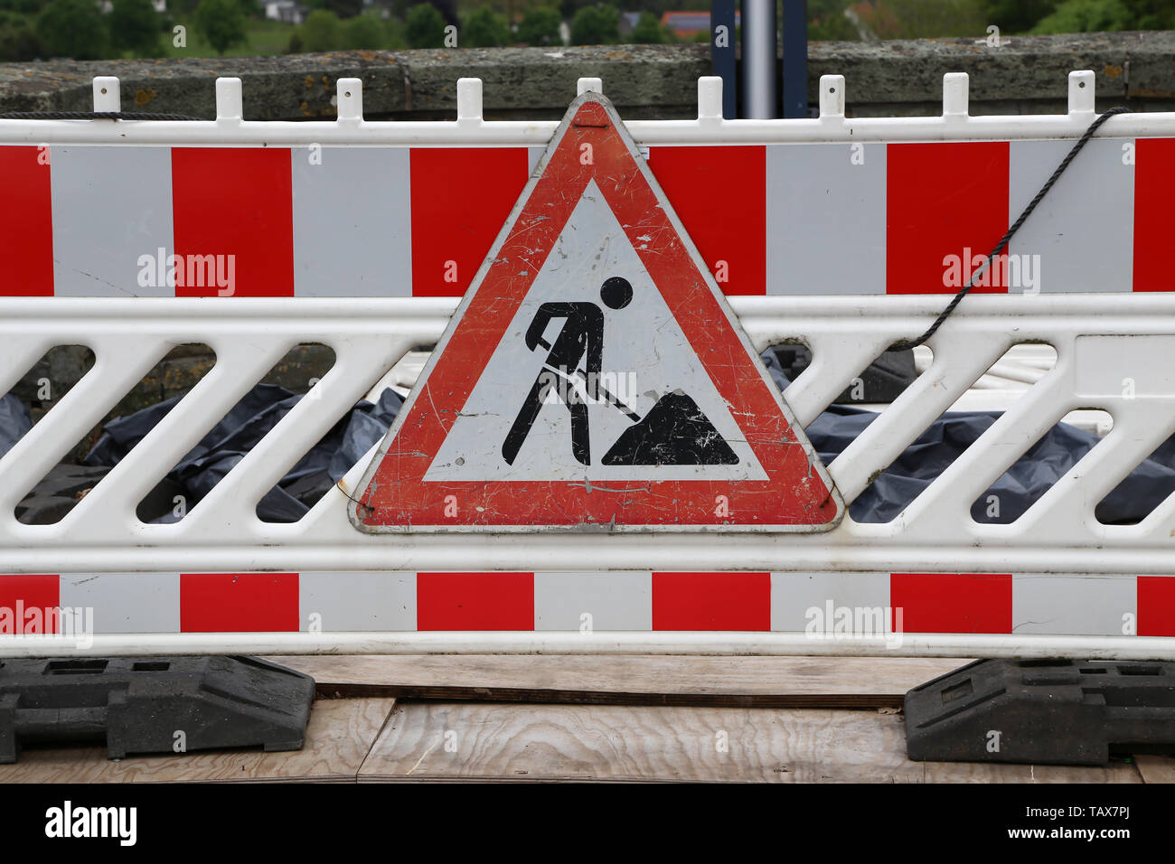 Road fencing in connection with construction Stock Photo - Alamy