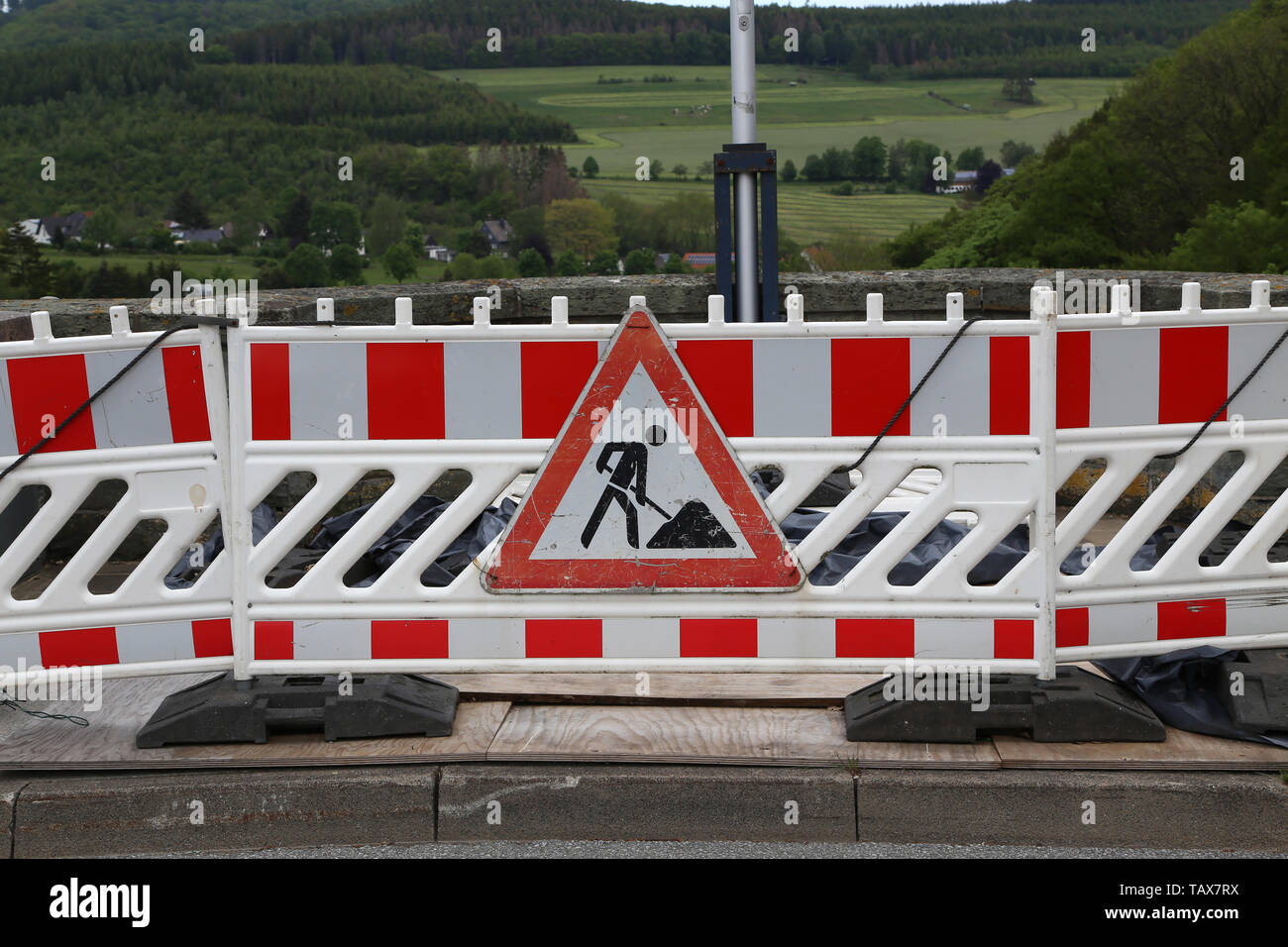 Road fencing in connection with construction Stock Photo - Alamy