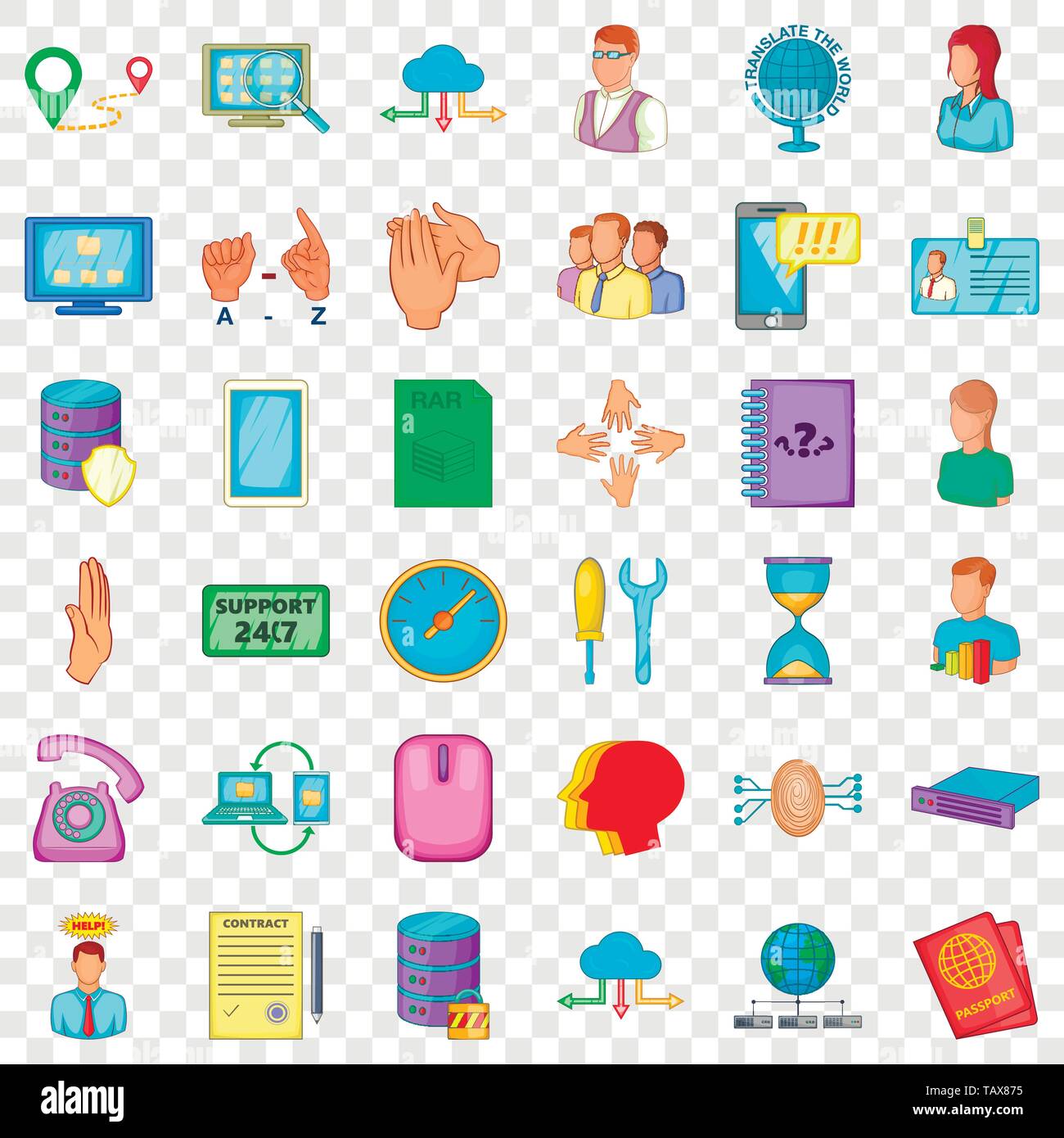 Communication icons set, cartoon style Stock Vector Image & Art - Alamy