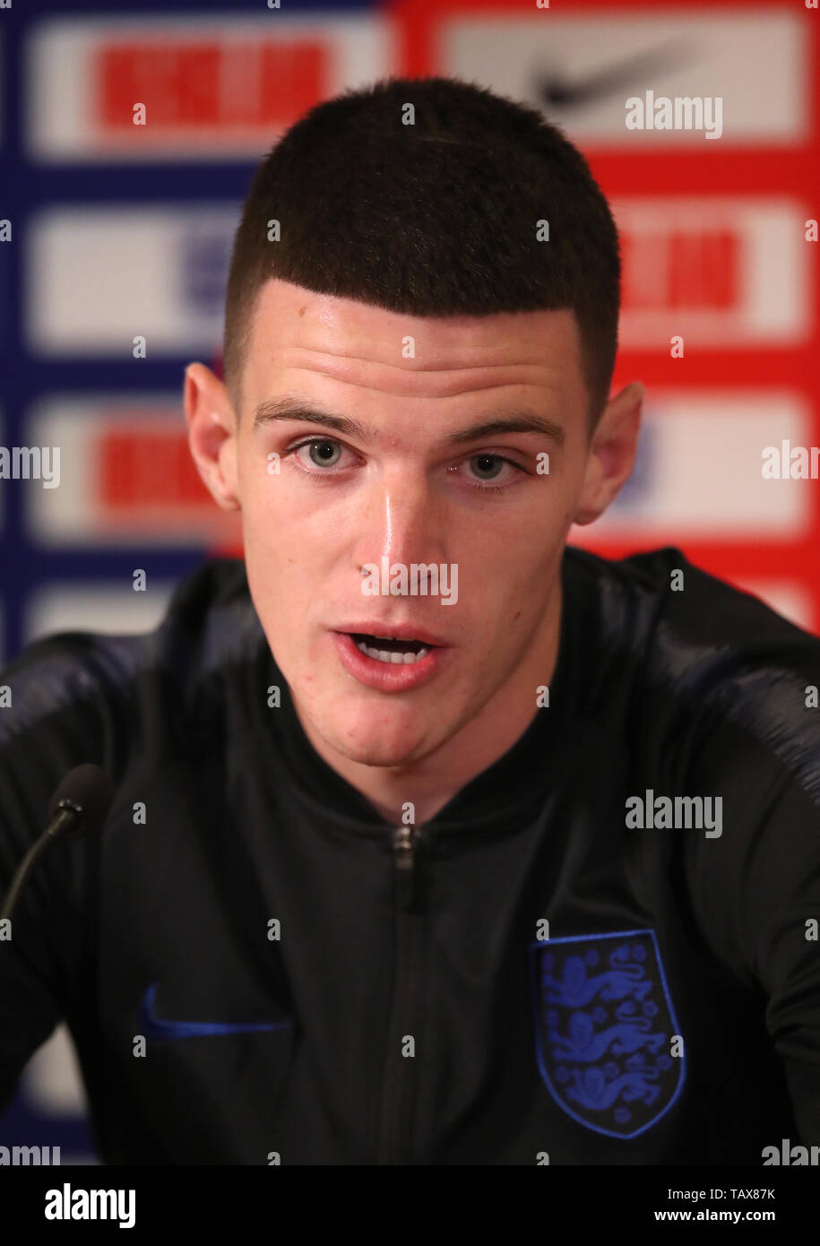 England's Declan Rice during a press conference at St George's Park ...