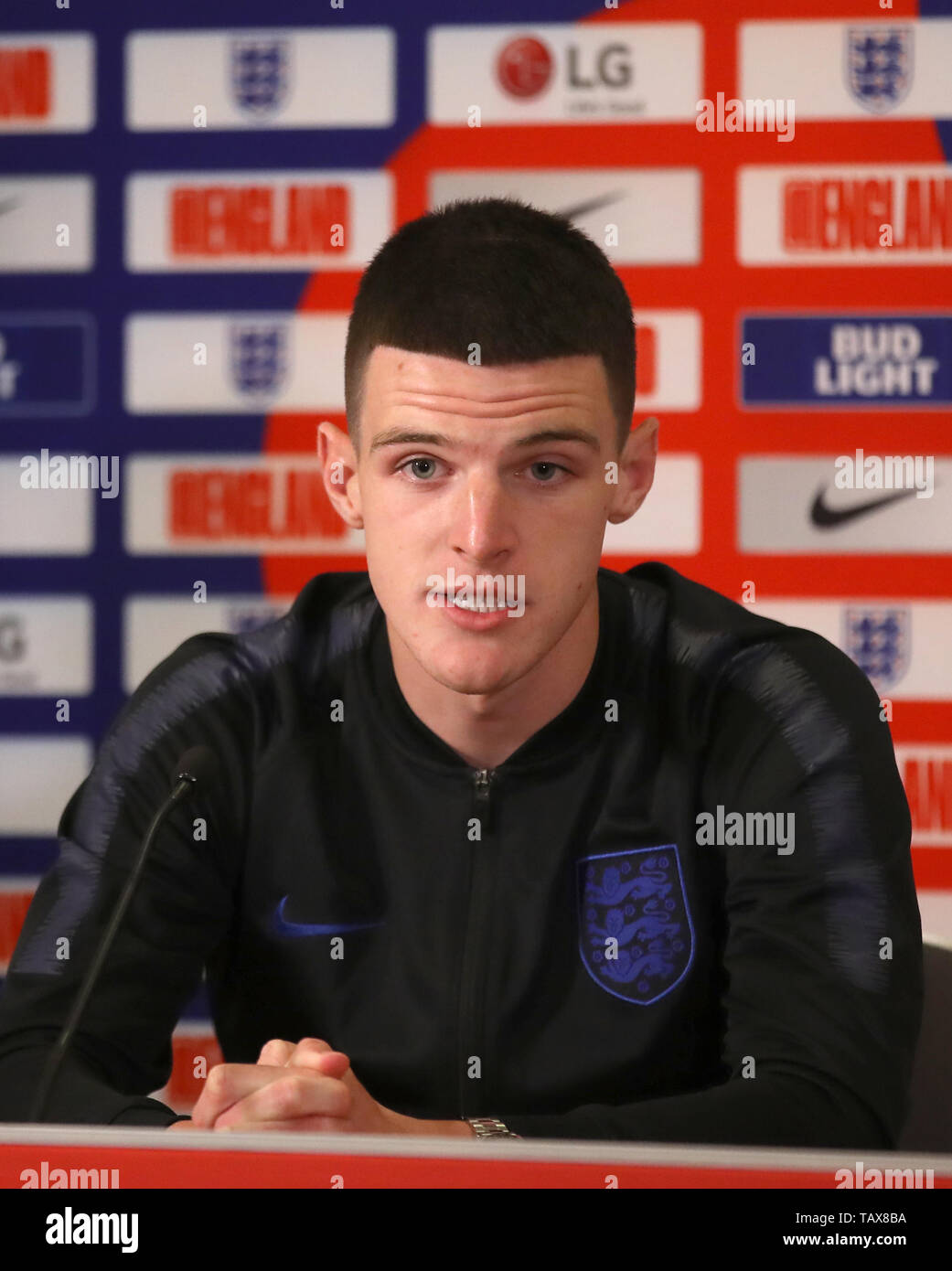 England's Declan Rice during a press conference at St George's Park ...
