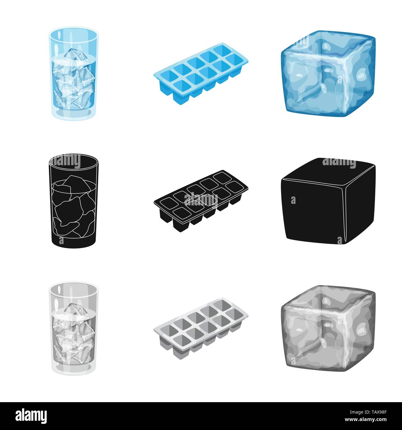 Vector design of texture and frozen symbol. Collection of texture and ...