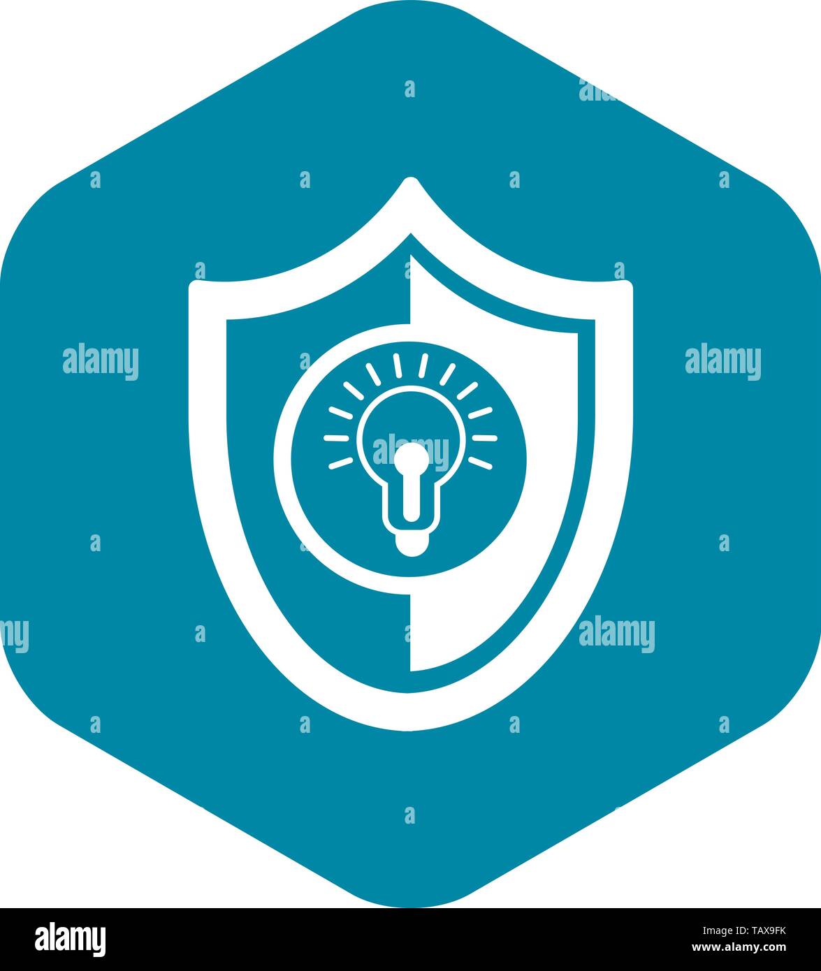 Bulb shield icon. Simple illustration of bulb shield vector icon for ...