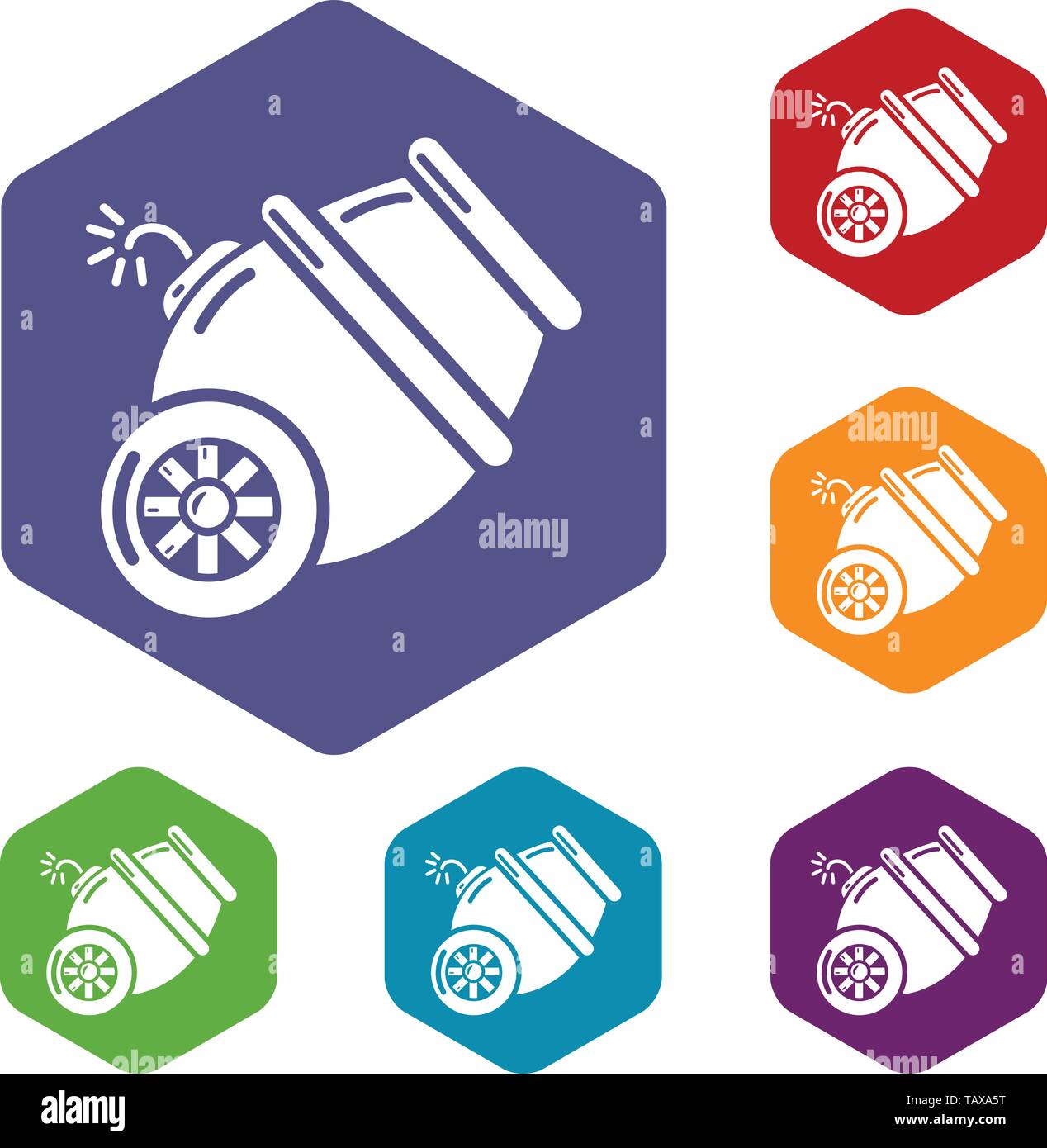 Ship cannon icons vector hexahedron Stock Vector Image & Art - Alamy