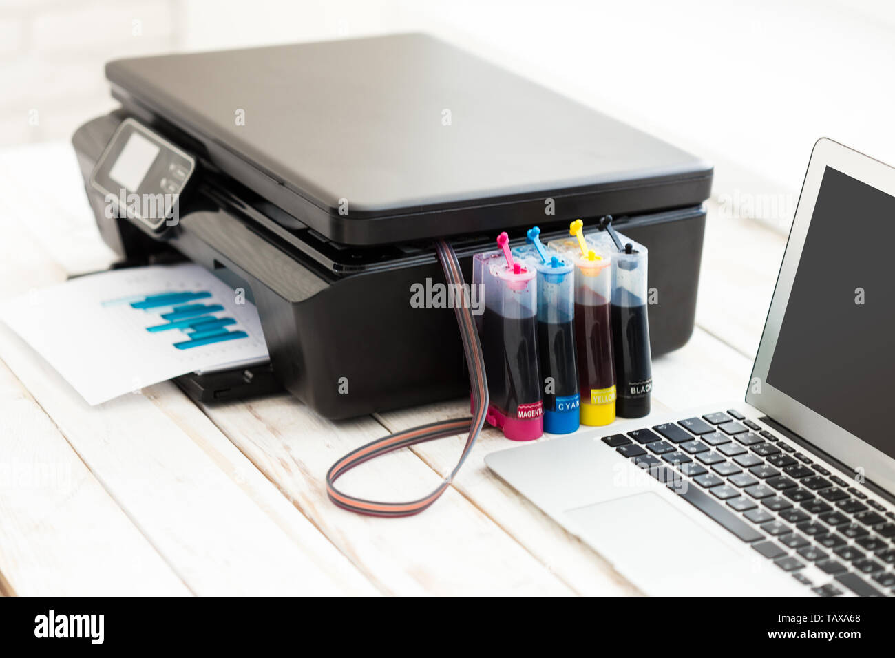 Printer, copier, scanner. Office table Stock Photo - Alamy