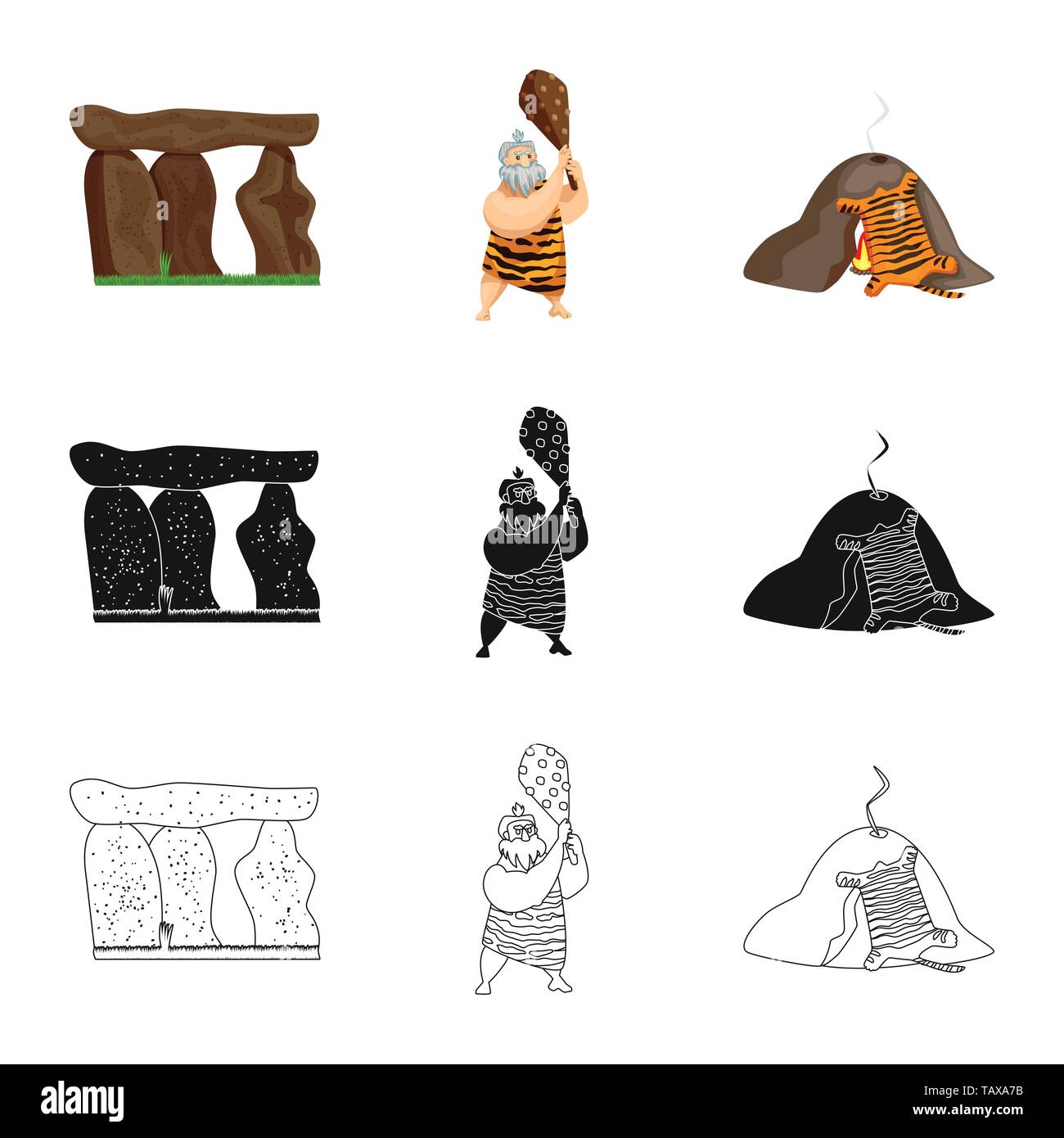 Vector design of evolution and prehistory symbol. Collection of ...