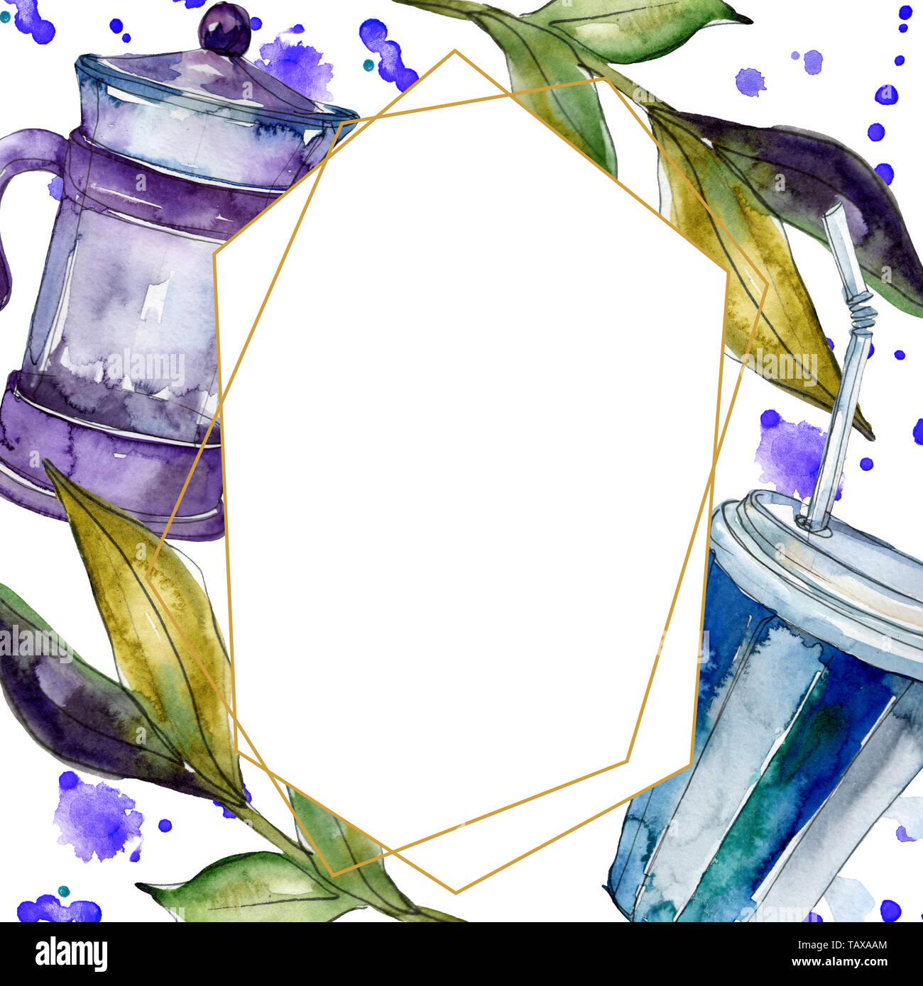 Fresh and cold soft drinks. Watercolor background illustration set ...