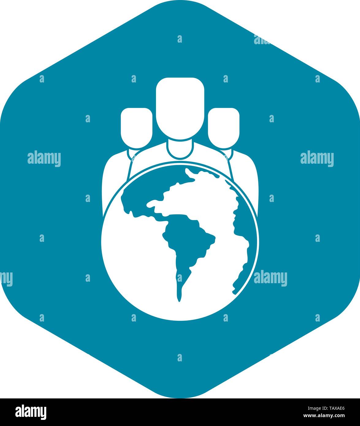 World planet and people icon, simple style Stock Vector Image & Art - Alamy