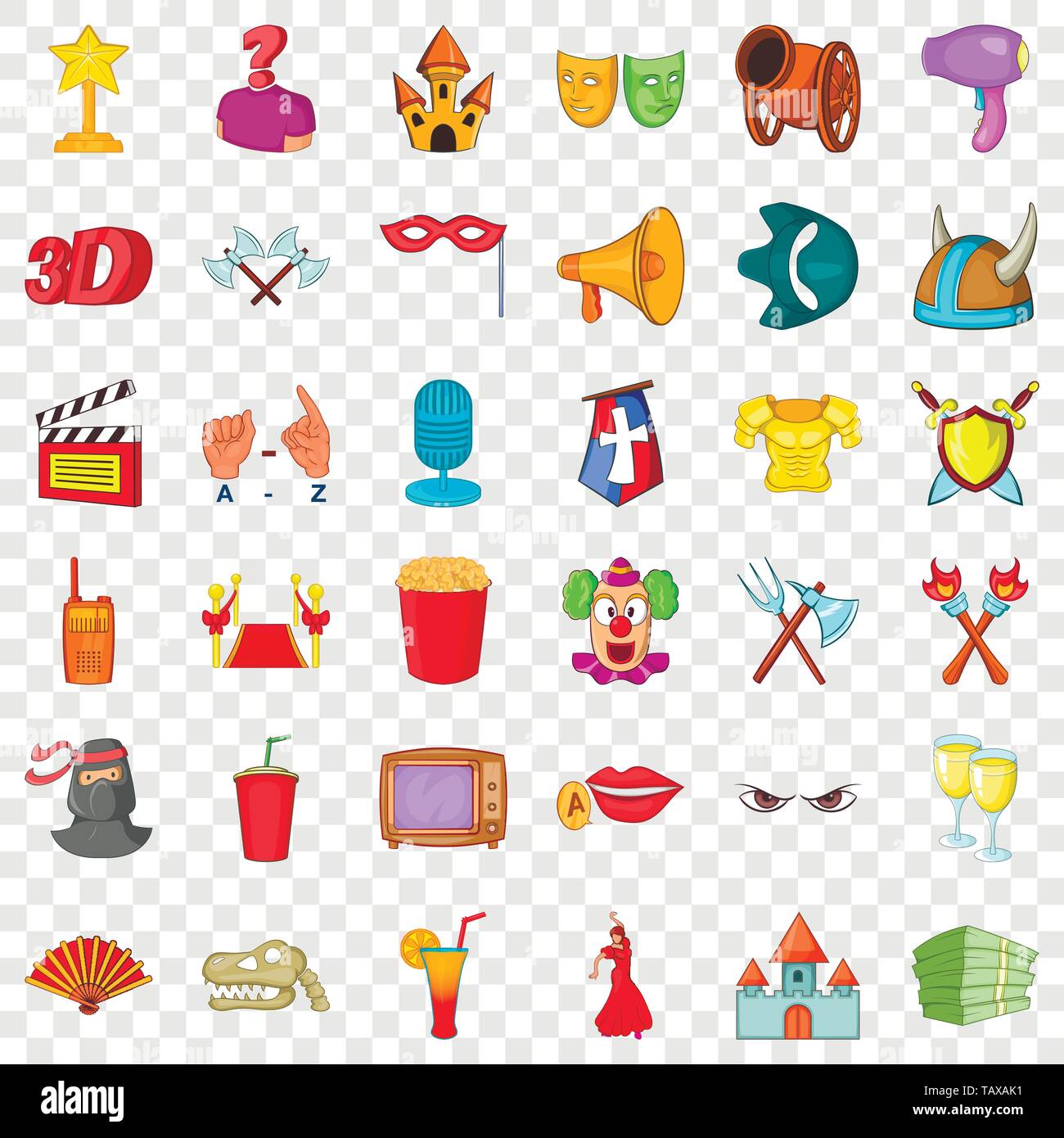 Cinema icons set, cartoon style Stock Vector Image & Art - Alamy