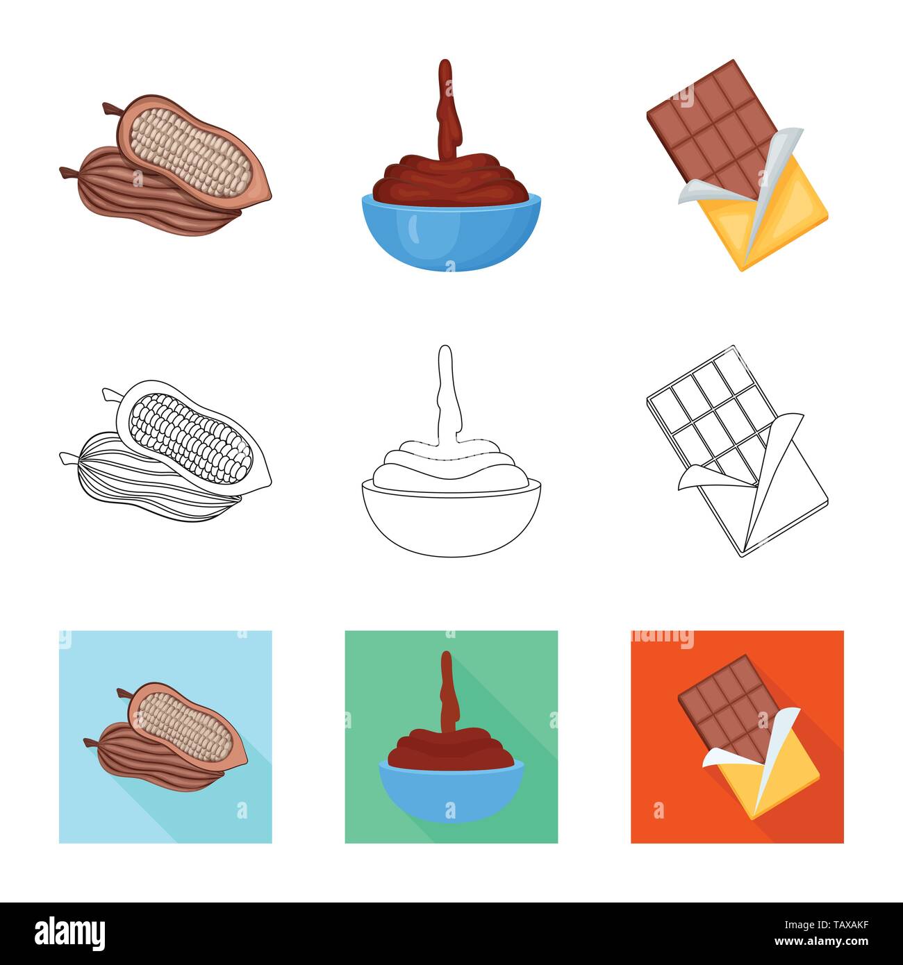 Vector illustration of food and yummy logo. Set of food and brown stock ...
