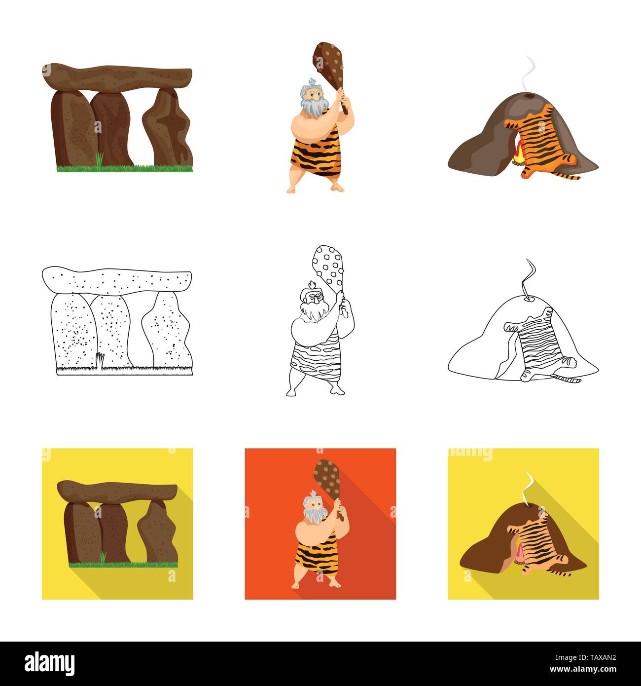 Prehistoric rock shelter Stock Vector Images - Alamy