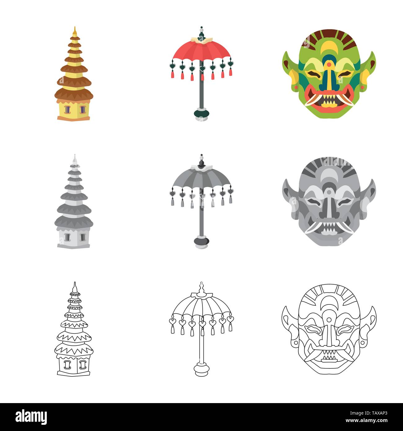 Isolated object of and travel symbol. Set of and traditional stock ...