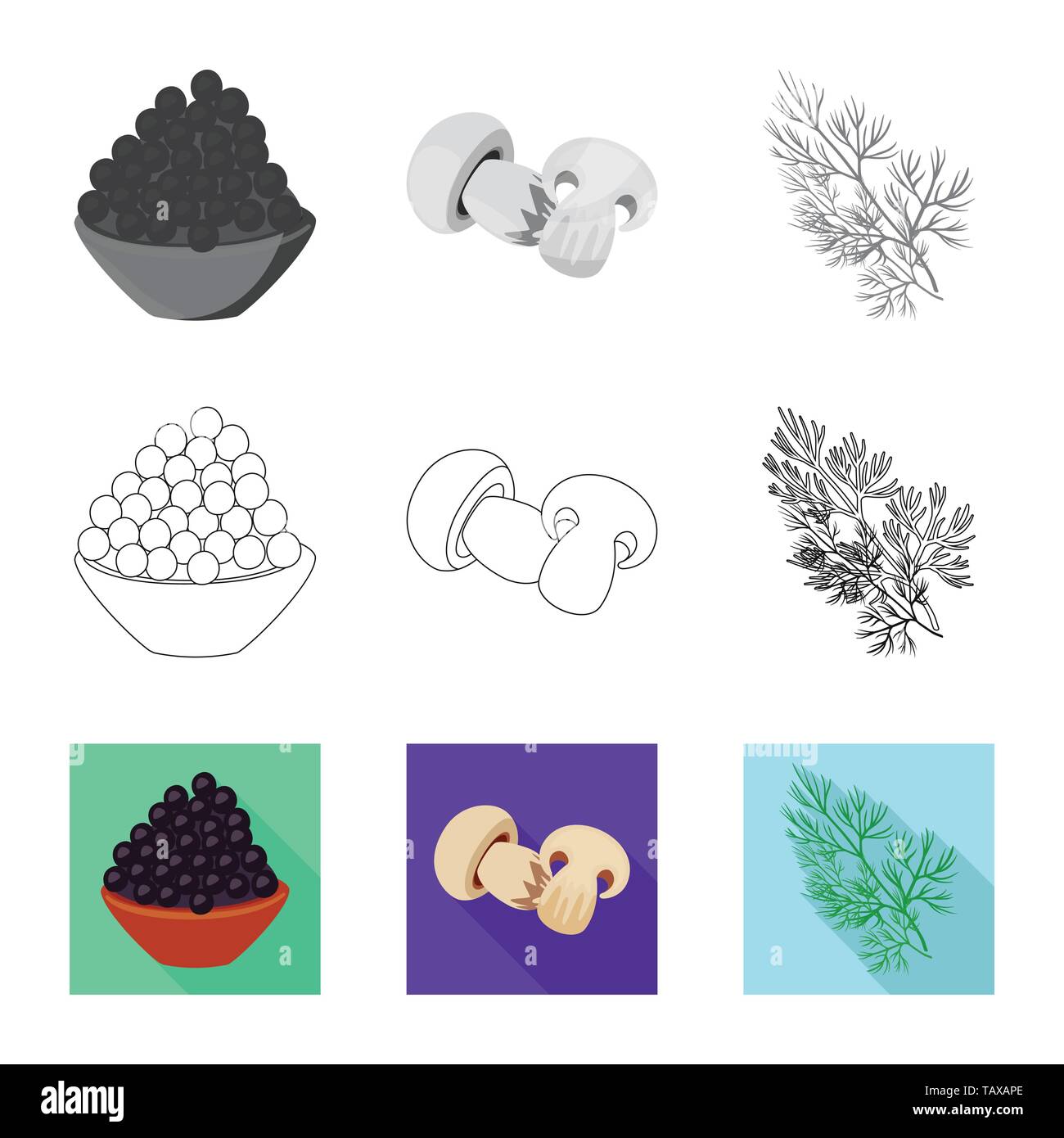 Isolated object of taste and product symbol. Collection of taste and ...