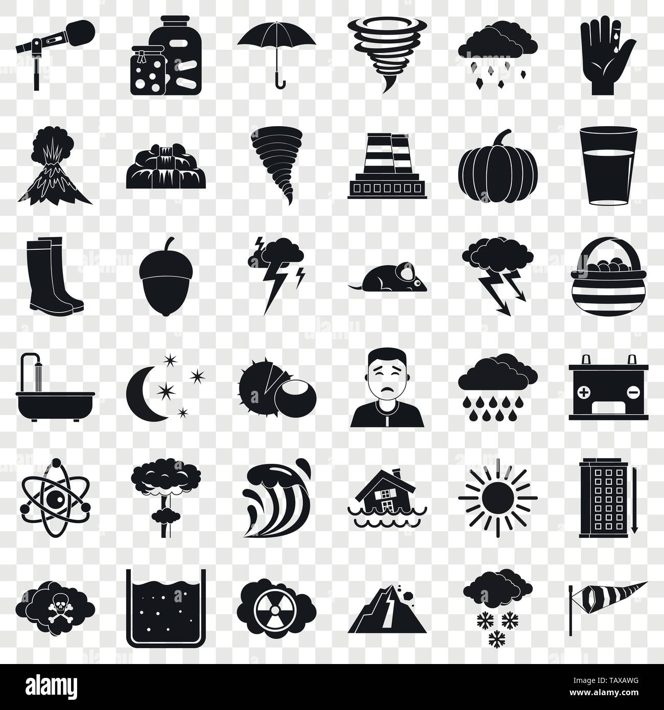 Lightning icons set, simple style Stock Vector Image & Art - Alamy