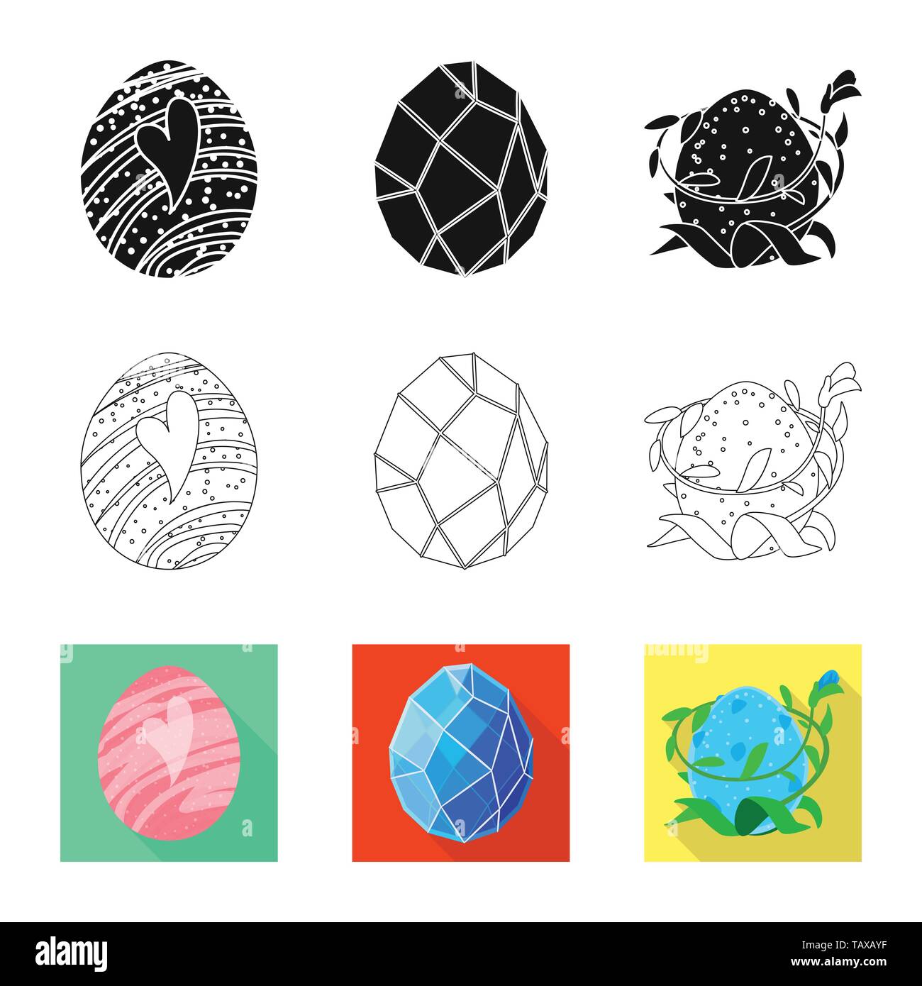 Vector illustration of animal and prehistoric icon. Set of animal and ...