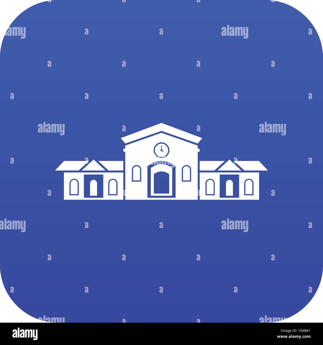 Railway station building icon digital blue Stock Vector Image & Art - Alamy