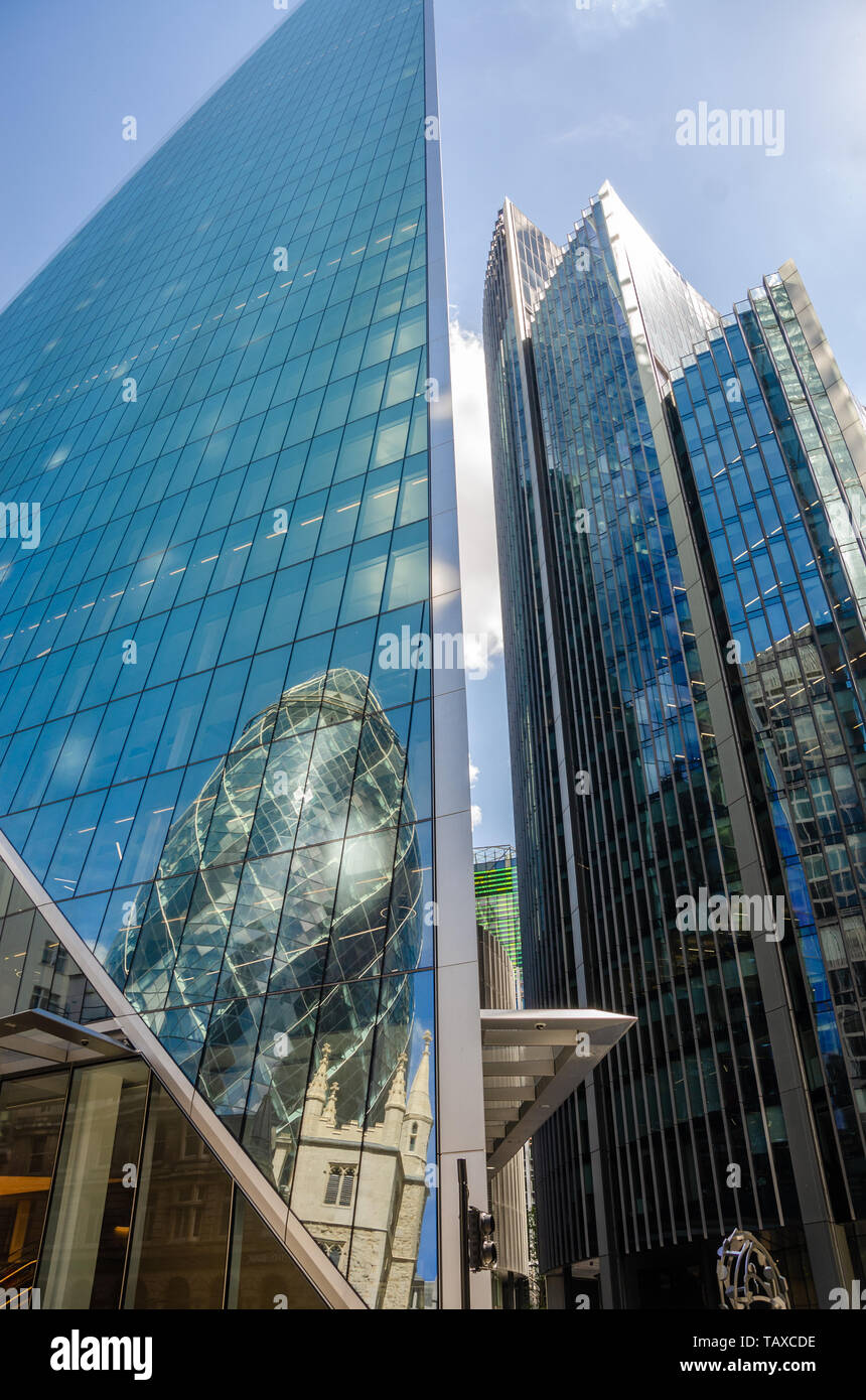The Gherkin is seen in a reflection int he side of The Scalpel in The ...