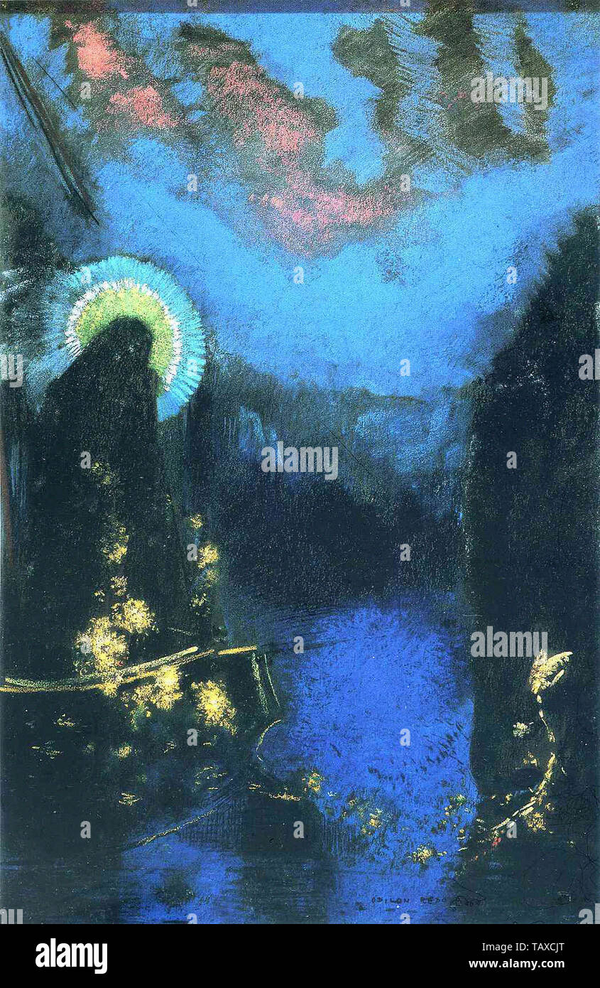Odilon Redon - Boat Virgin With Corona C 1897 Stock Photo - Alamy