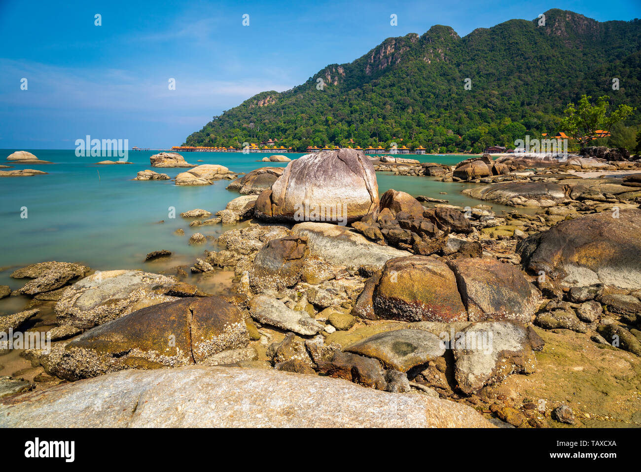 The beautiful summer background of Langkawi Beach in Malaysia Stock ...