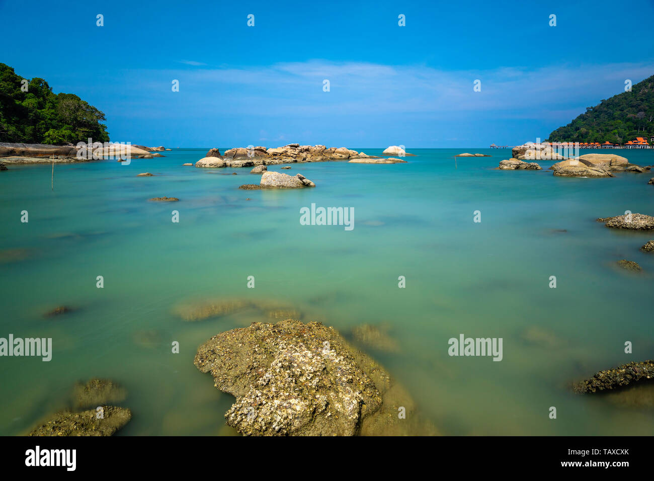 The beautiful summer background of Langkawi Beach in Malaysia Stock ...