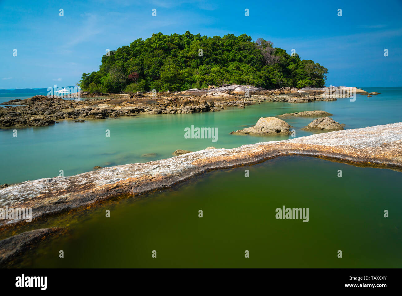 The beautiful summer background of Langkawi Beach in Malaysia Stock ...